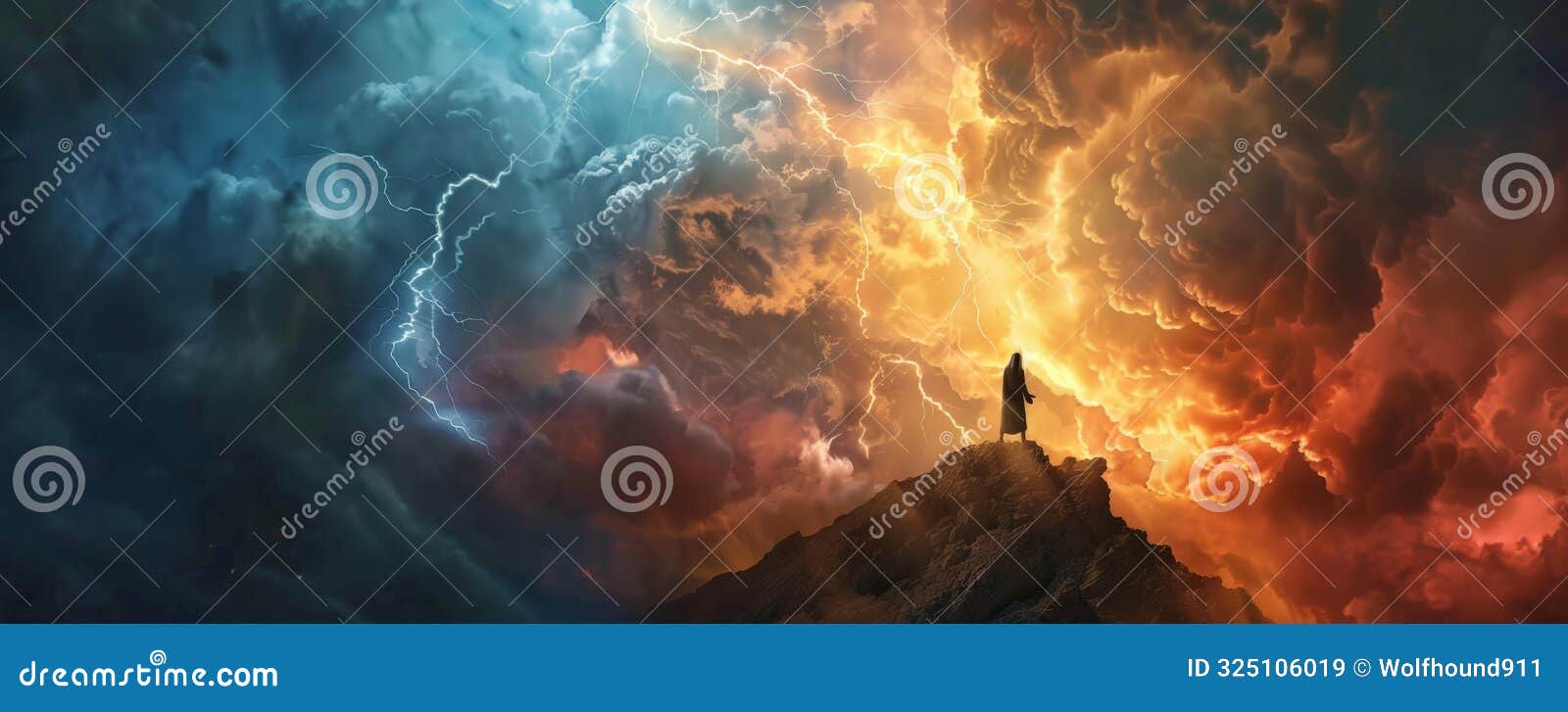 A Dramatic Image of the Ten Commandments Being Given To Moses on Mount ...