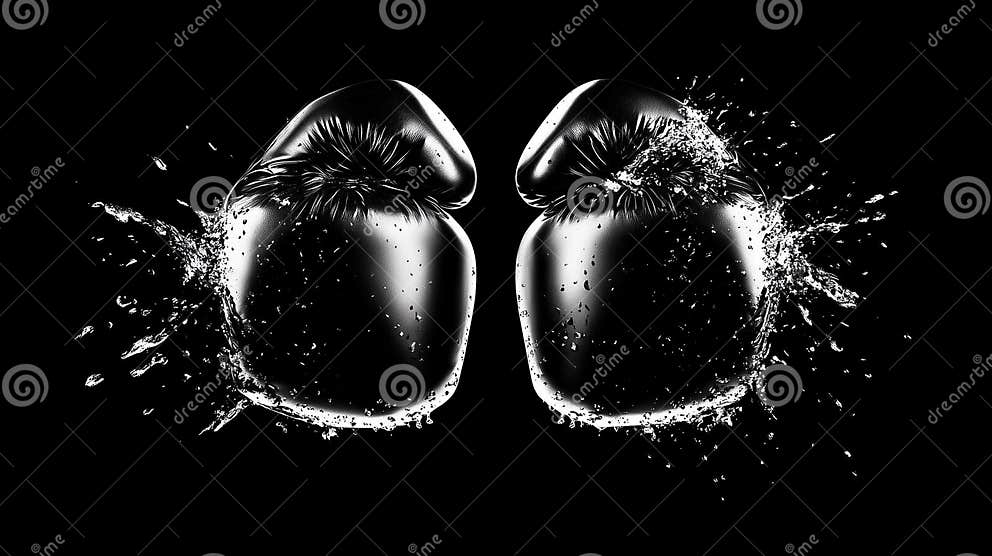 A Dramatic Image of Two Boxing Gloves Colliding, Creating a Splash that ...