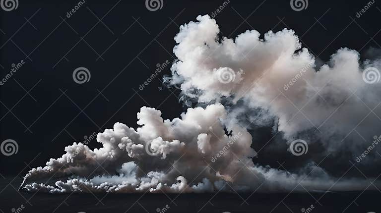 White Smoke Cloud Explosion on Black Background Stock Illustration - Illustration of fantasy ...