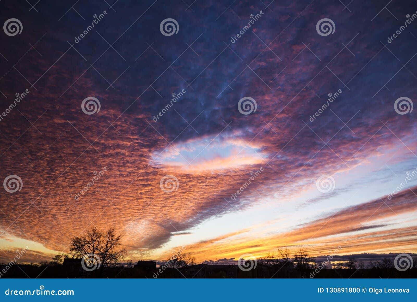 Incredible Sunset, Stunning Colors of the Sky Stock Photo - Image of ...