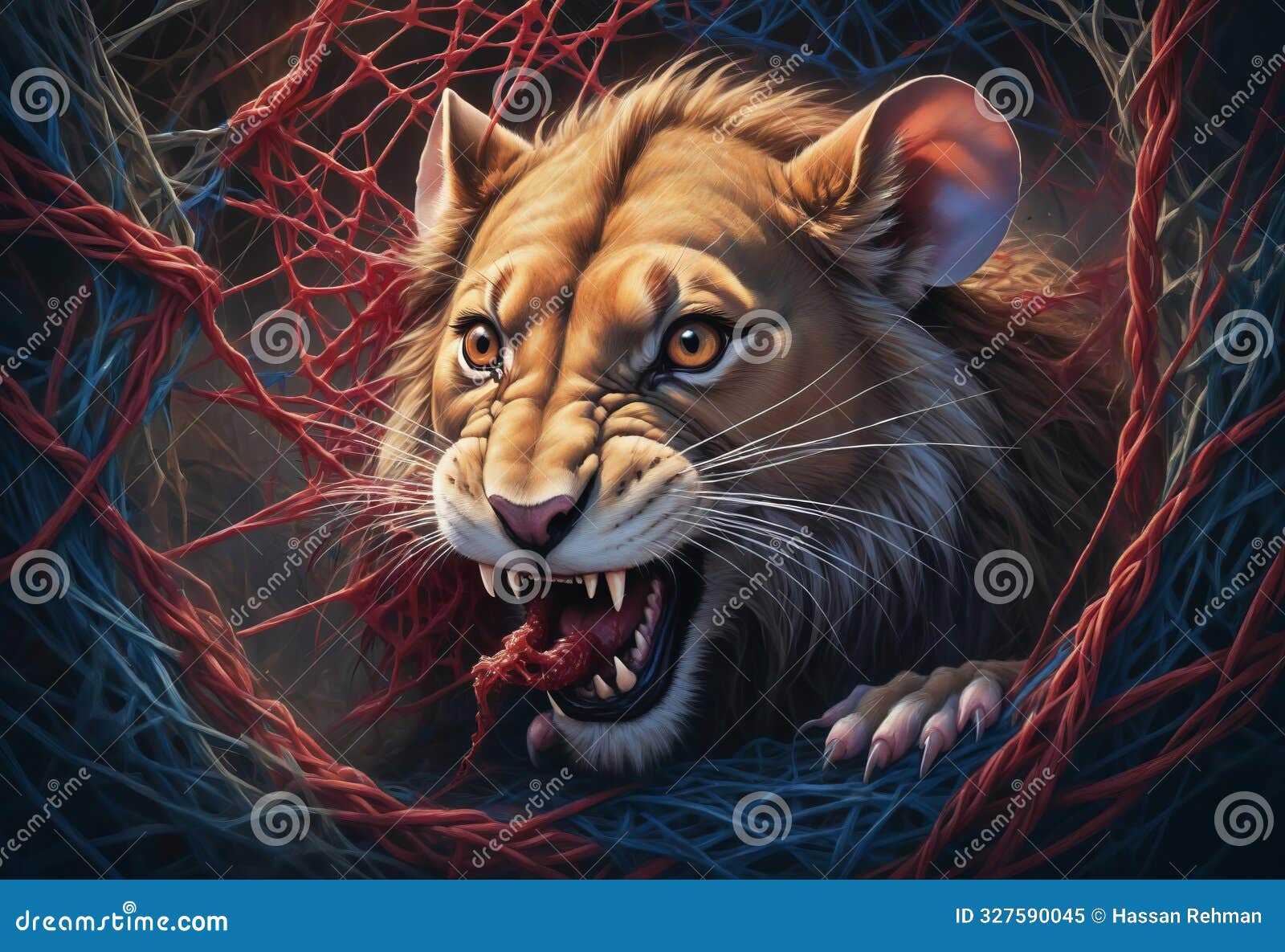Dramatic and Intense Illustration of a Mouse Gnawing at a Tangled Web ...