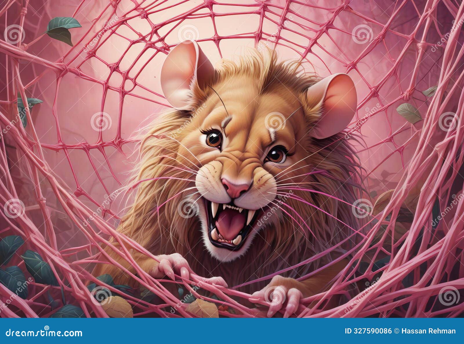 Dramatic And Intense Illustration Of A Mouse Gnawing At A Tangled Web ...