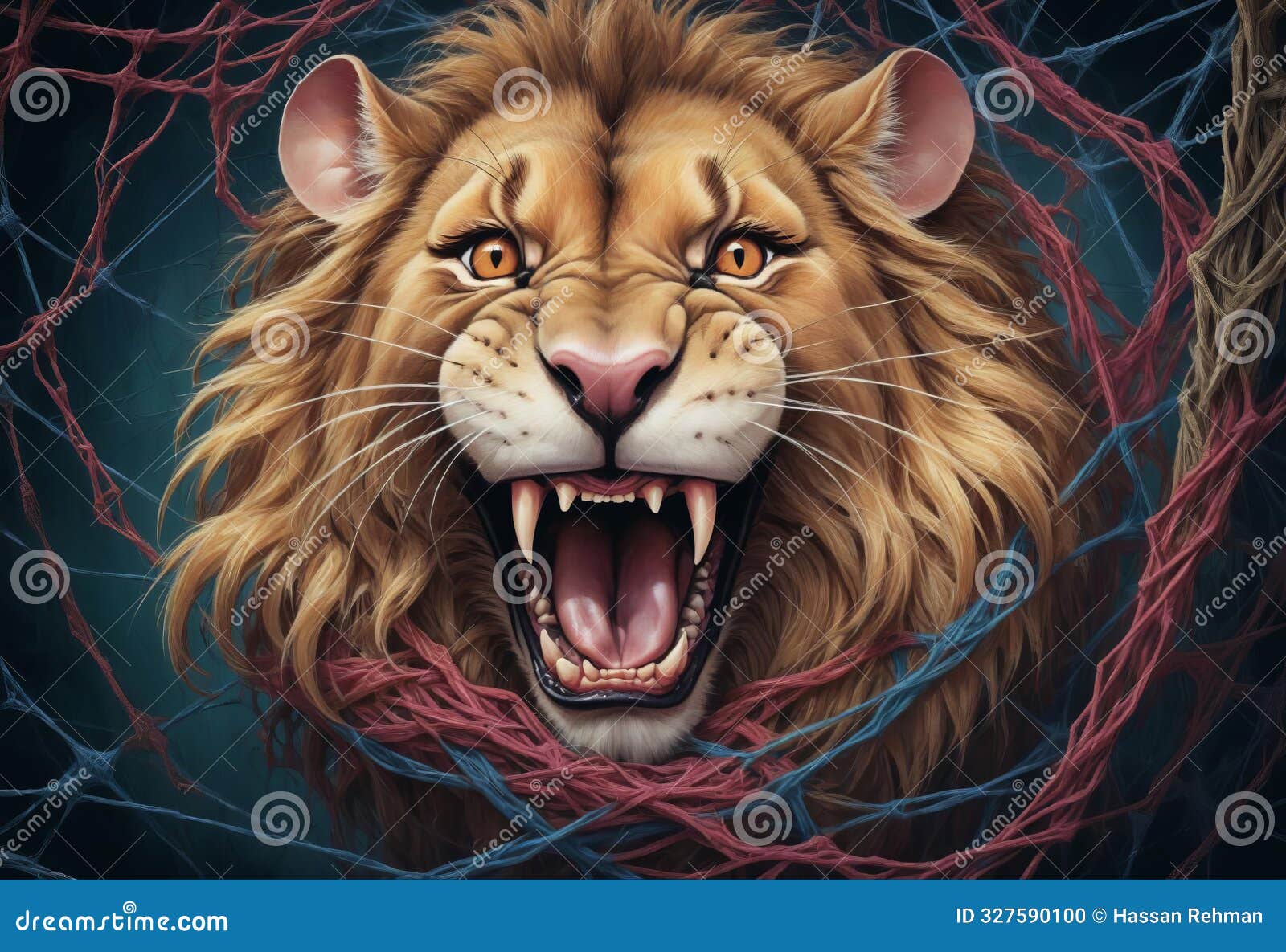 Dramatic and Intense Illustration of a Mouse Gnawing at a Tangled Web ...