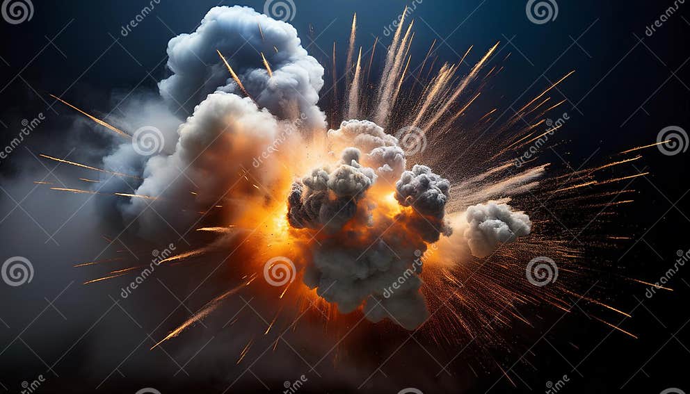 Dynamic Smoke Exploding Outwards with Dramatic Effect Stock ...