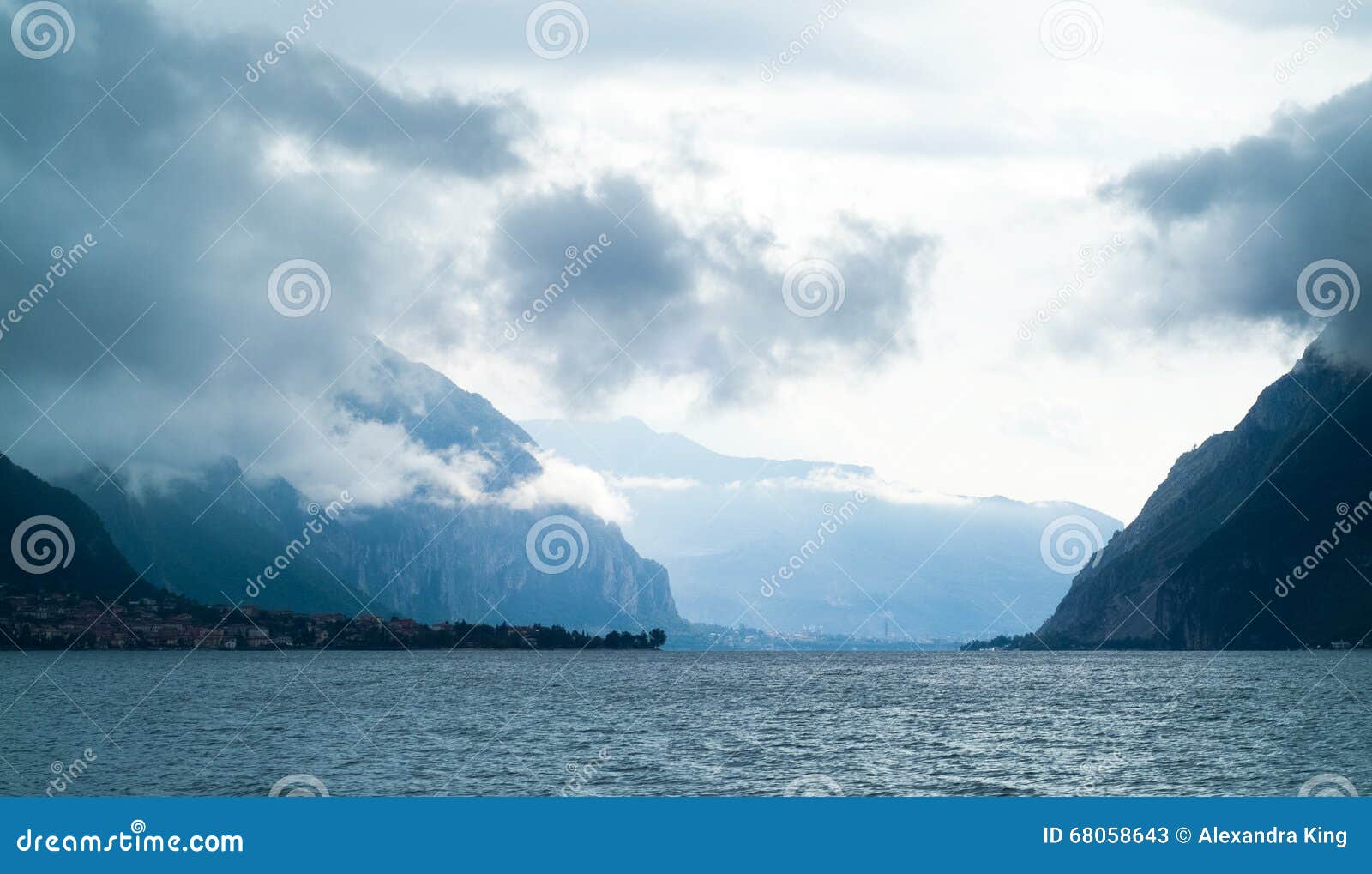 Dramatic Lake Como stock image. Image of mountains, dramatic - 68058643