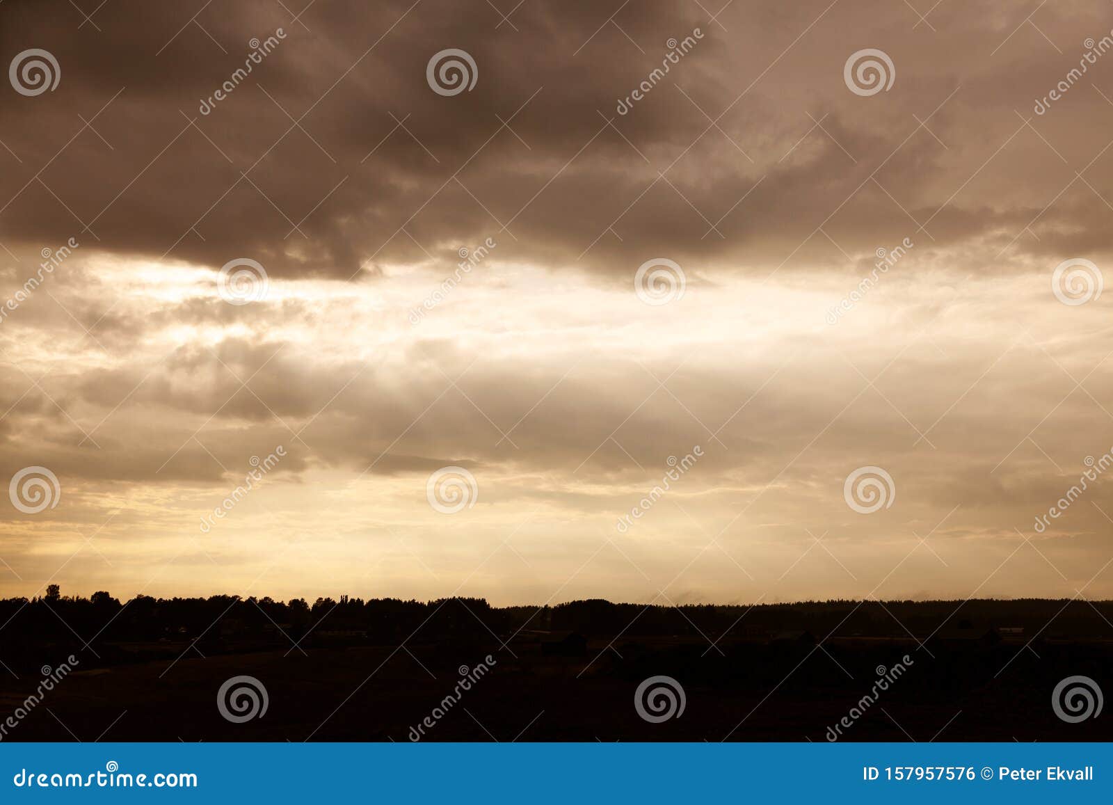Dramatic Landscape in Backlight with Sunset Stock Photo - Image of ...