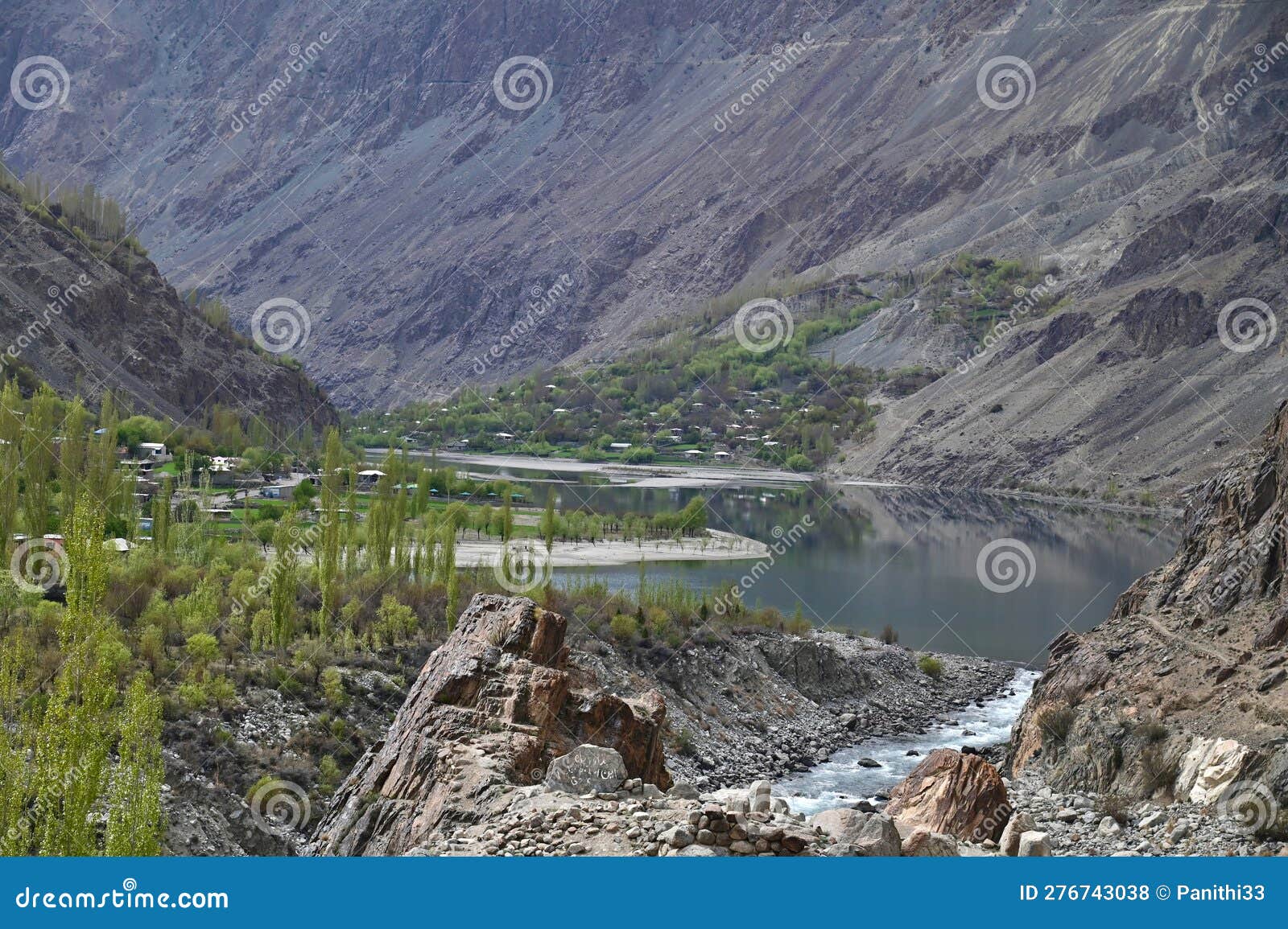 Gupis Valley and River Gilgit in Gilgit-Baltistan, Northern Pakistan ...