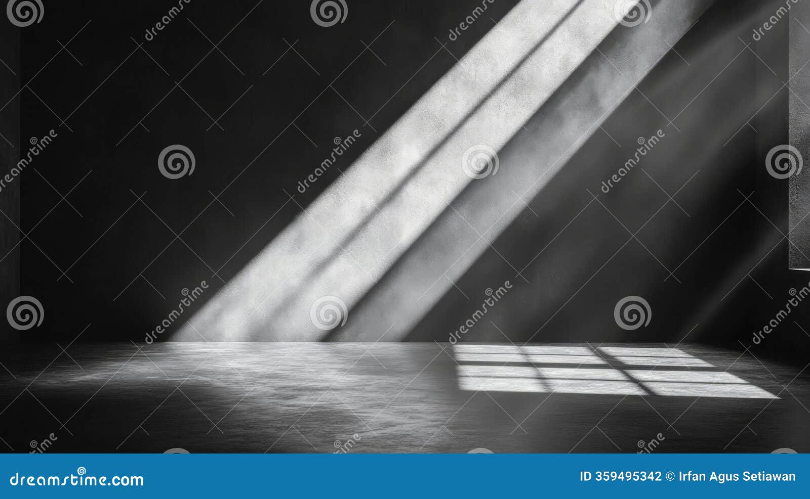 Dramatic Light Beams in a Dark Room Stock Illustration - Illustration ...
