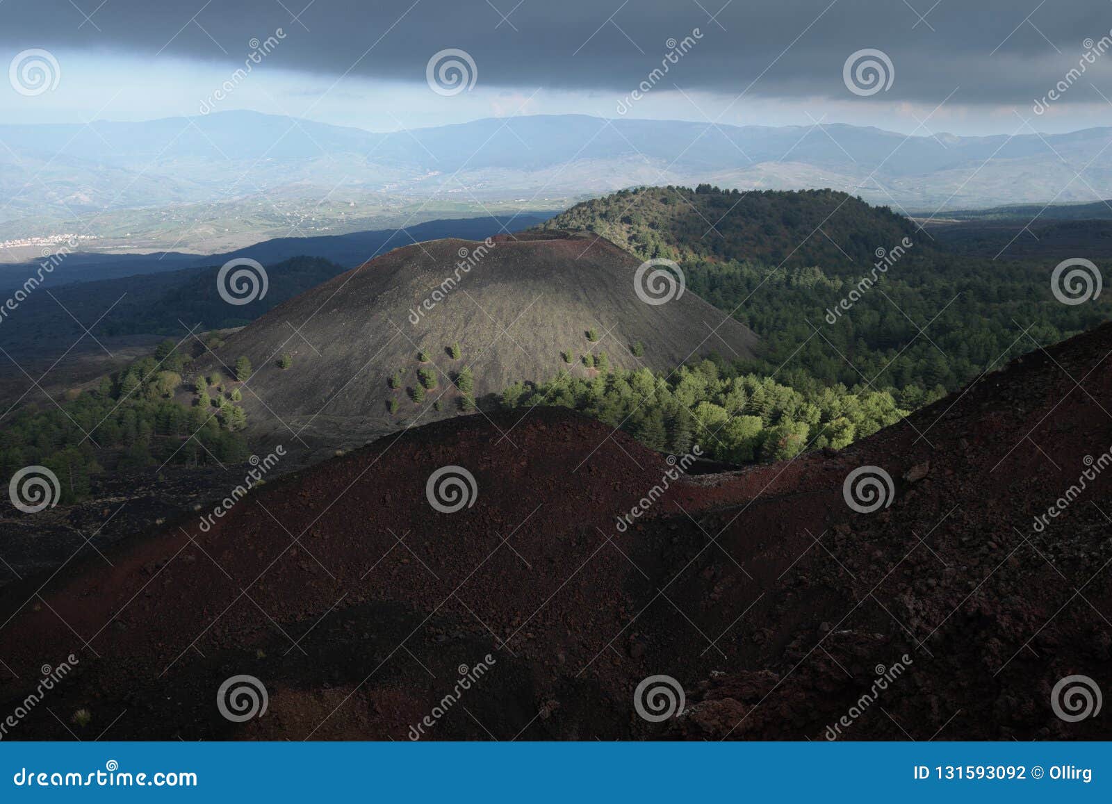 Dramatic Light on Cinder Cones Stock Photo - Image of cone, mount ...