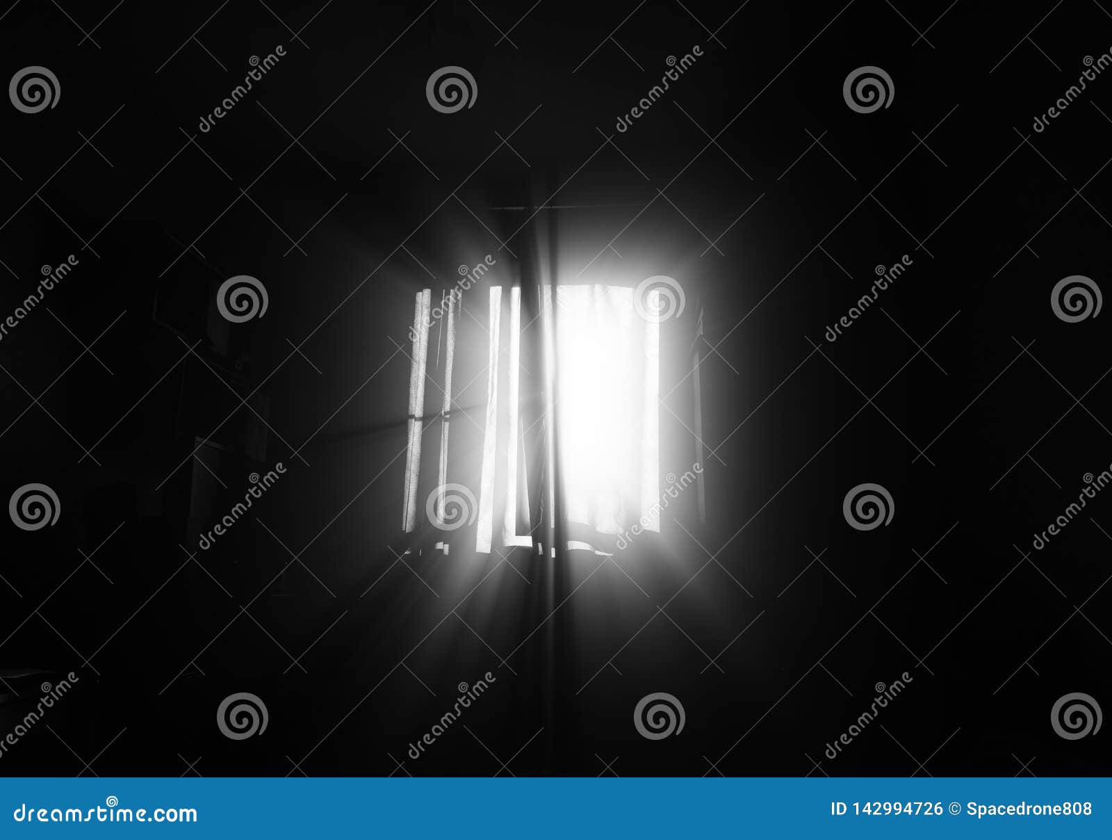 Dramatic Light Rays from Room Window Background Stock Photo - Image of ...
