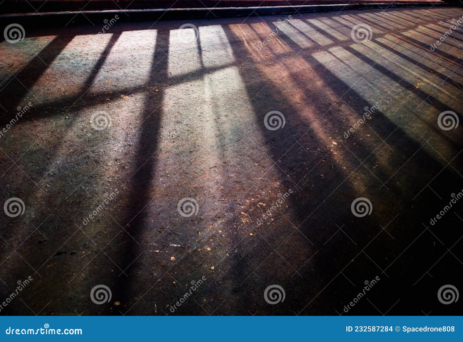 Dramatic Light Rays on Street Asphalt Background Stock Photo - Image of ...