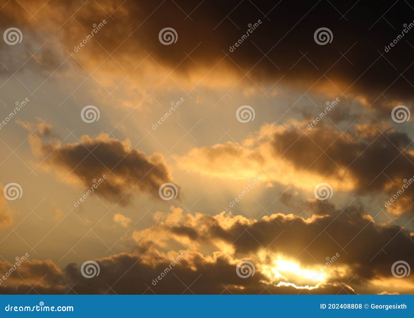 Dramatic Lighting Effect at Sunset in Autumn Stock Photo - Image of ...