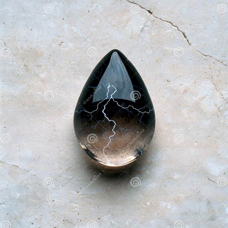 Dramatic Lightning Bolt Inside Glass Teardrop Stock Illustration ...