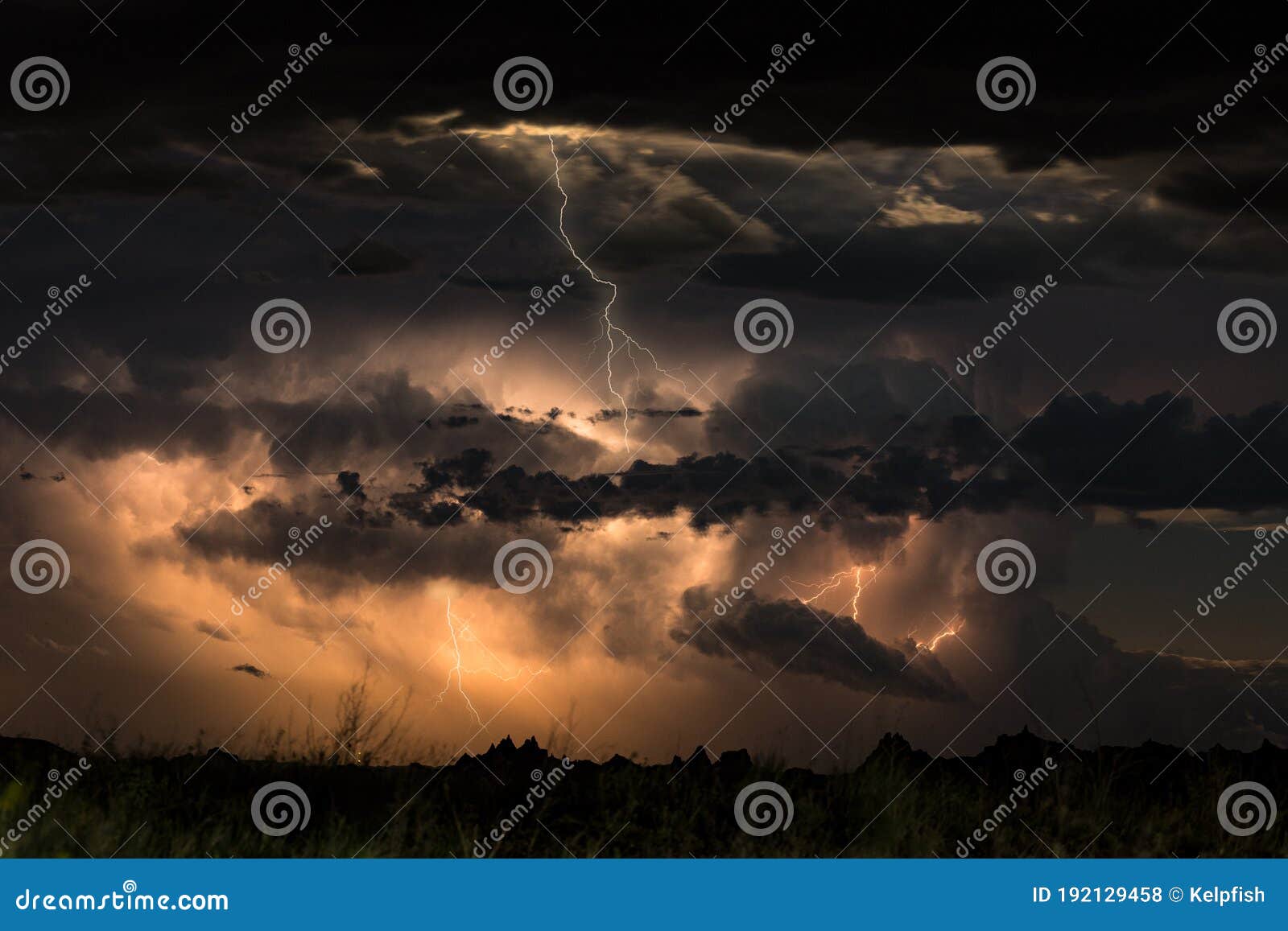 Dramatic Lightning at Night Stock Photo - Image of bolt, dramatic ...