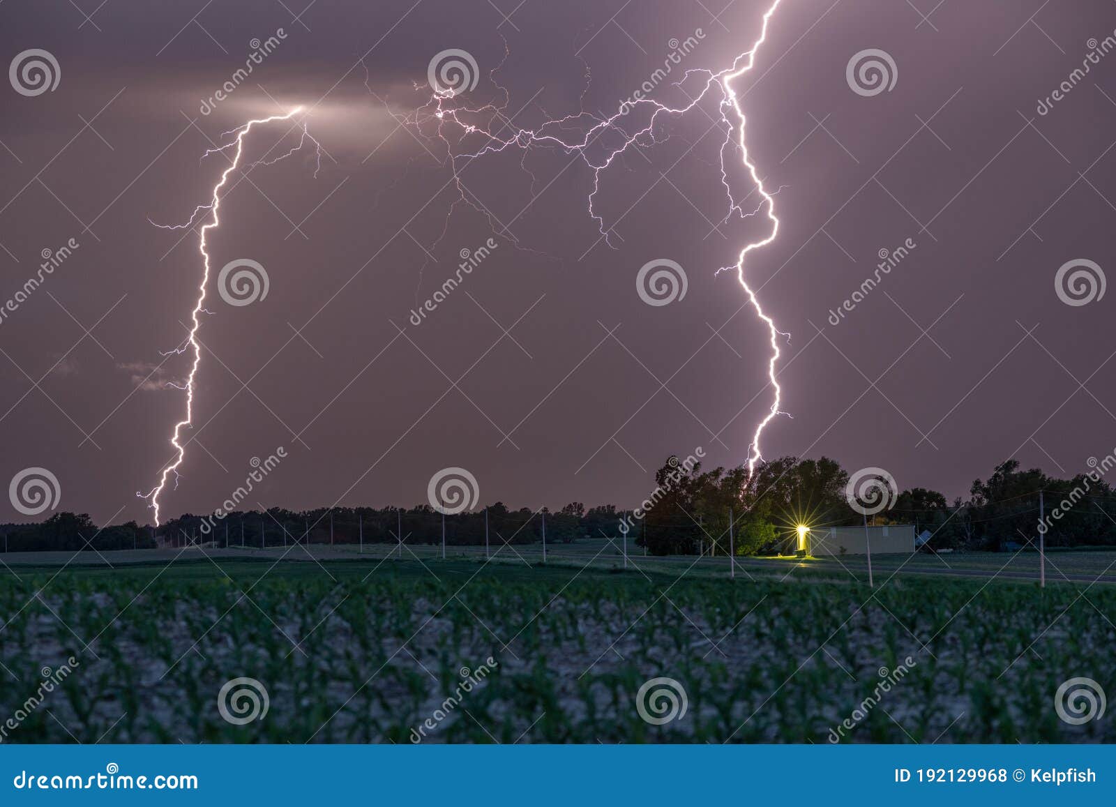 Dramatic Lightning at Night Stock Photo - Image of plains, light: 192129968