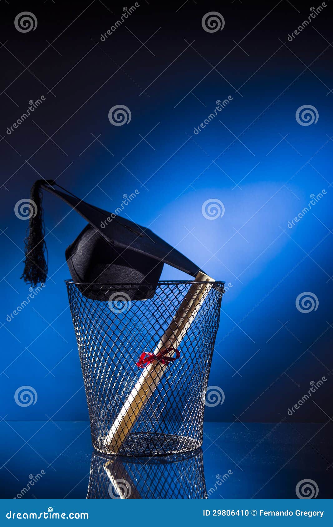 School Drop Out Concept with Hat and Diploma Stock Photo - Image of ...