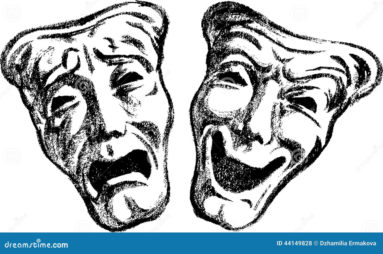 Dramatic masks stock vector. Illustration of arts, crying - 44149828