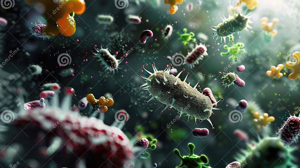 Dramatic Microscopic Battle between Bacteria and Antibiotics Stock ...