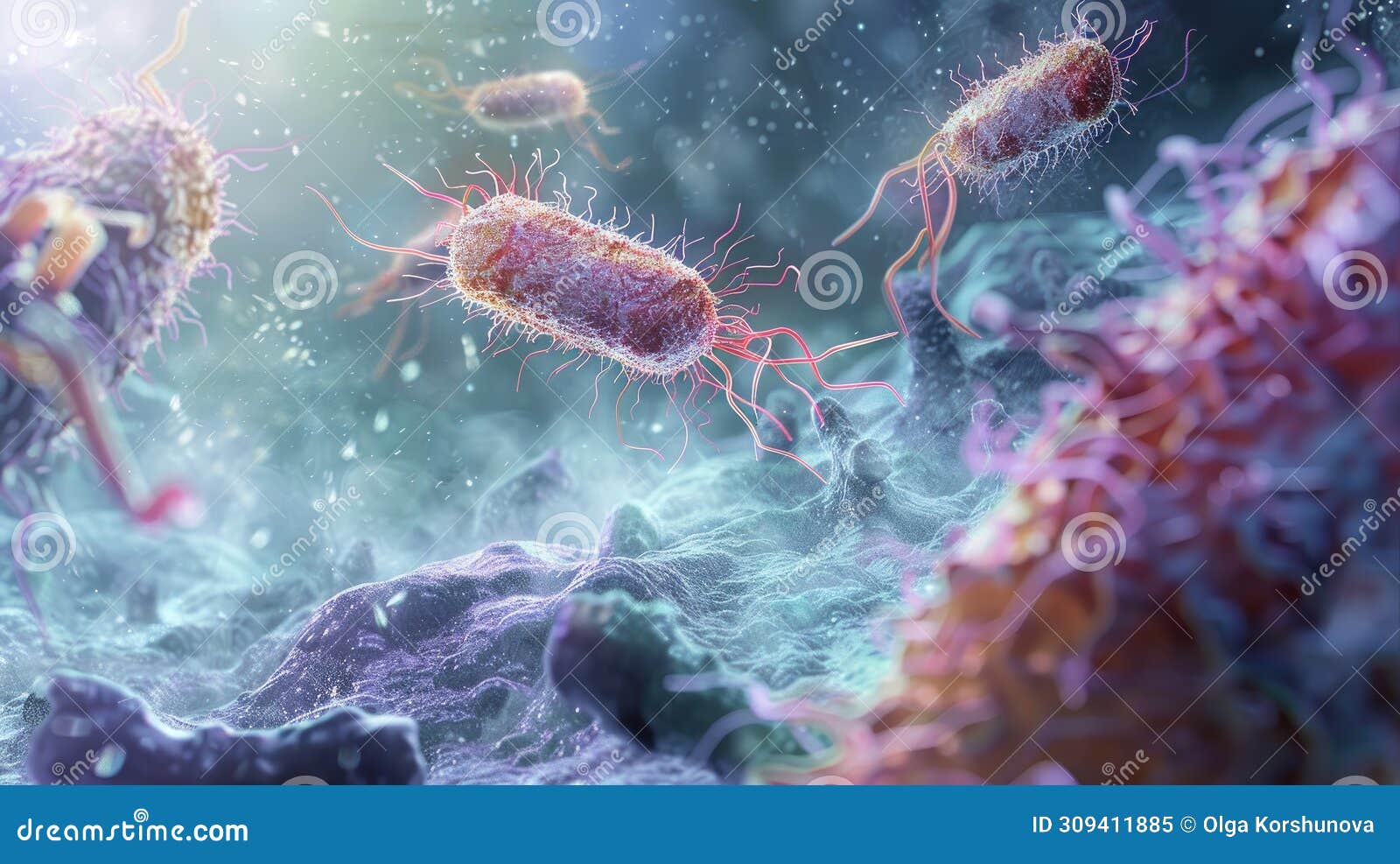 Dramatic Microscopic Battle between Bacteria and Antibiotics Stock ...