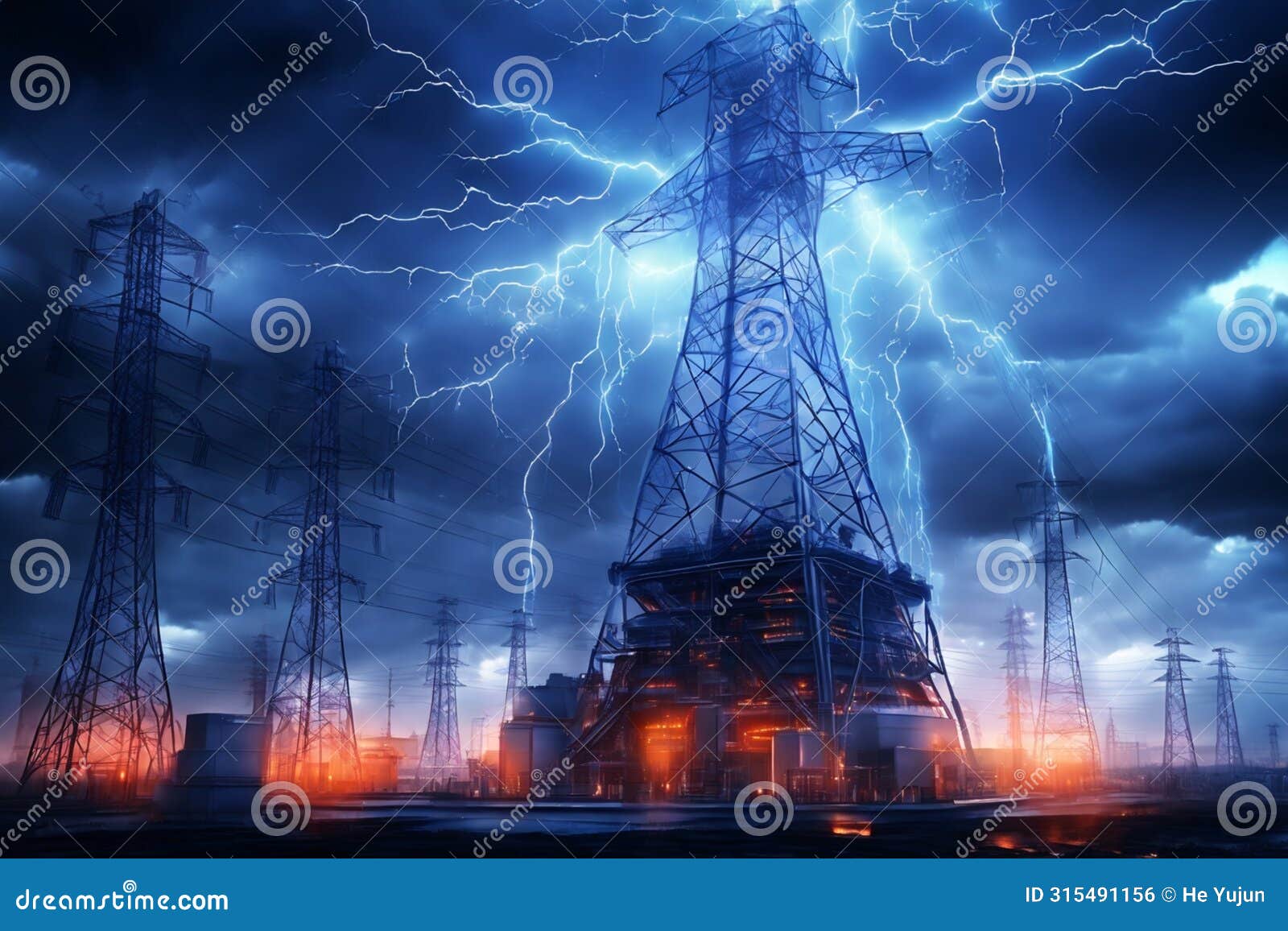Electrifying Power Surge: Lightning Strikes Transformer Description ...