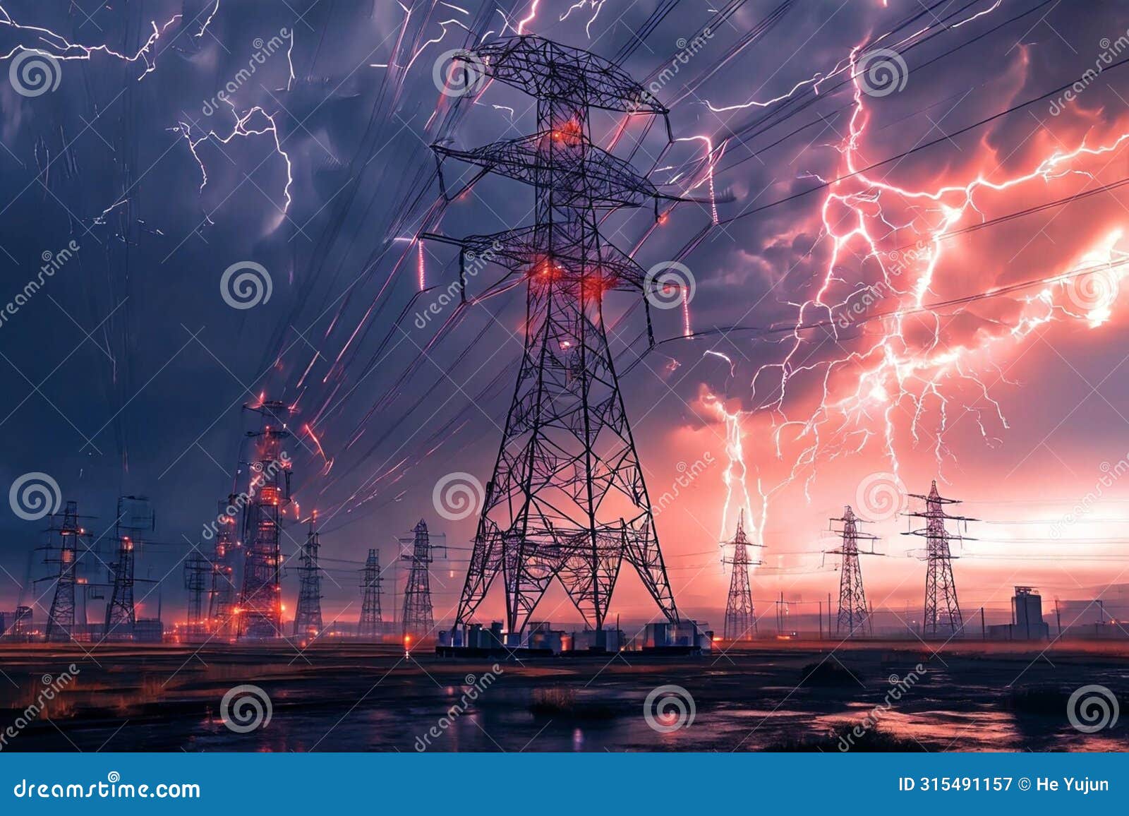 Electrifying Power Surge: Lightning Strikes Transformer Description ...