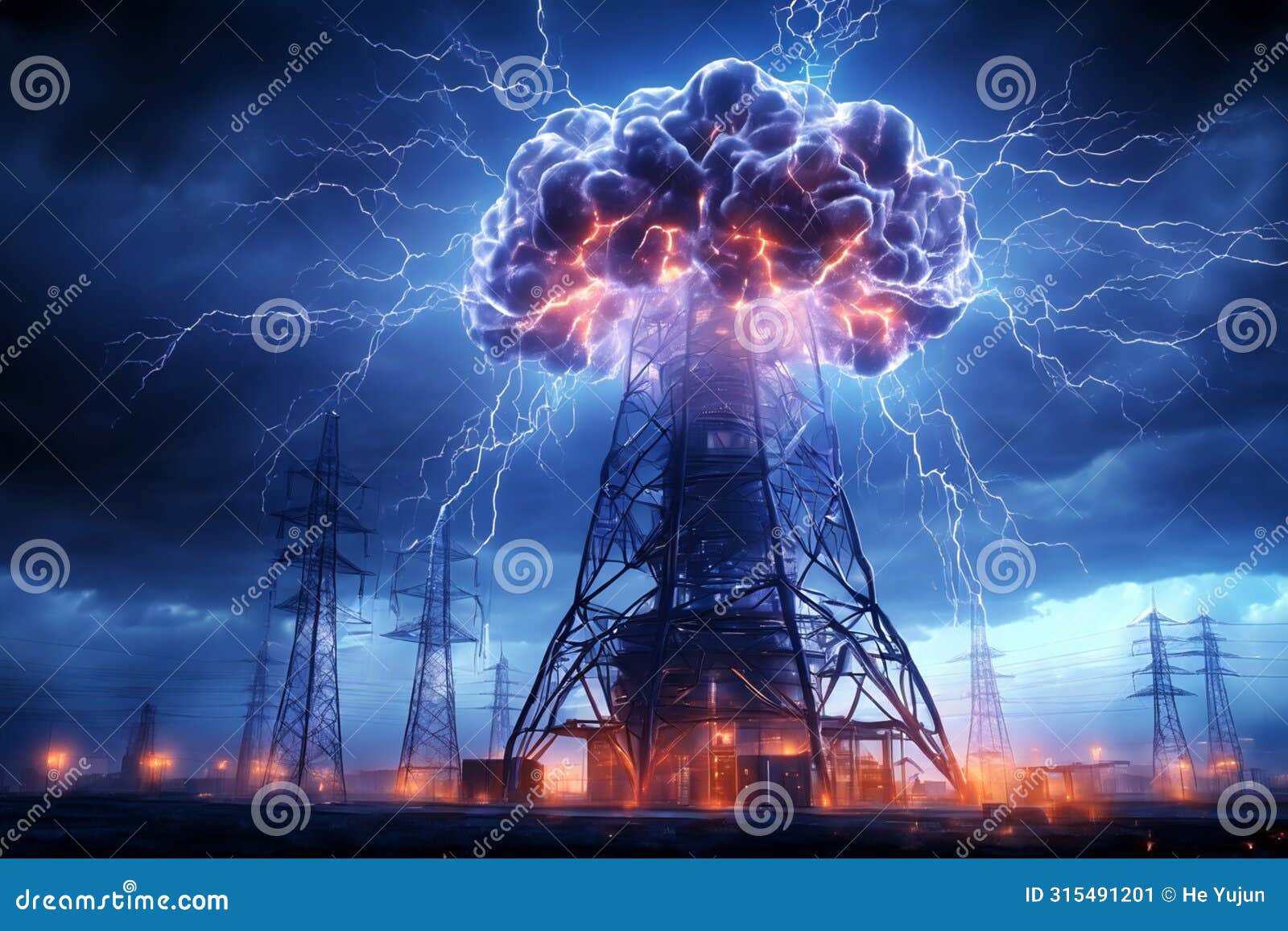 Electrifying Power Surge: Lightning Strikes Transformer Description ...
