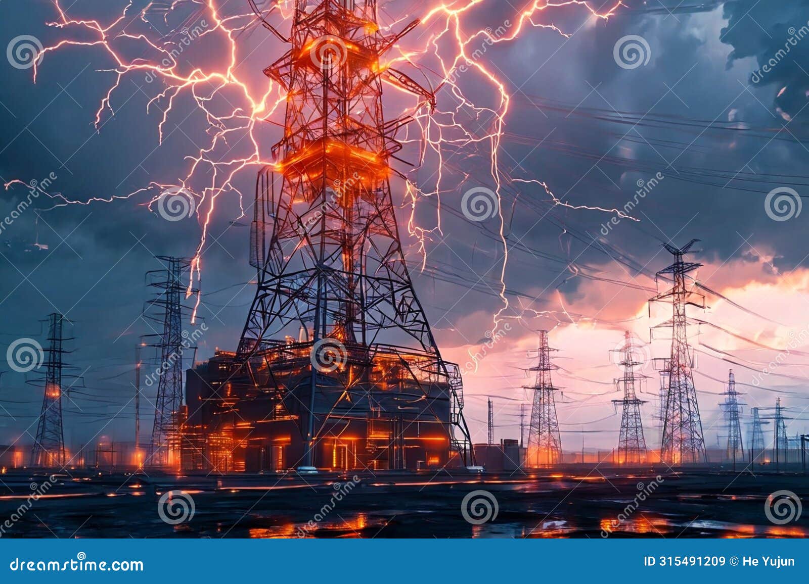 Electrifying Power Surge: Lightning Strikes Transformer Description ...
