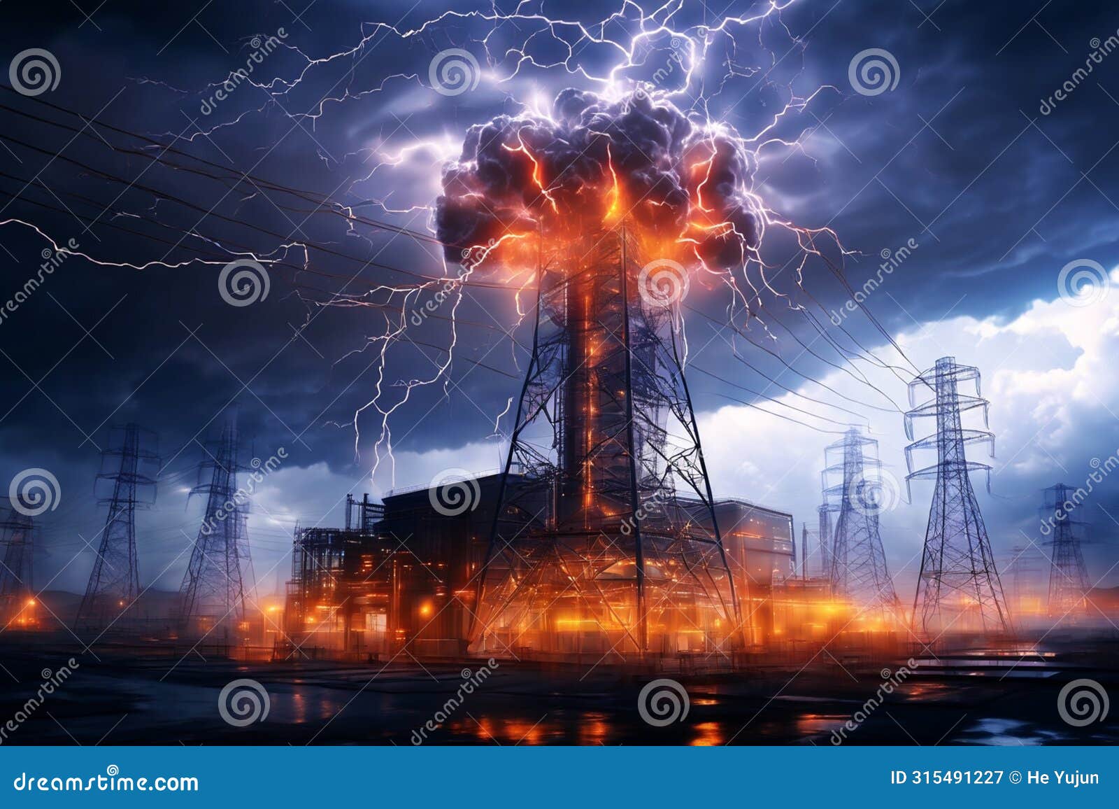 Electrifying Power Surge: Lightning Strikes Transformer Description ...