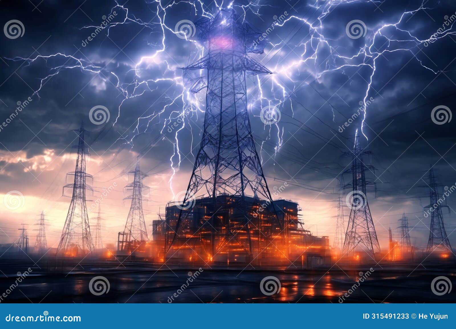 Electrifying Power Surge: Lightning Strikes Transformer Description ...