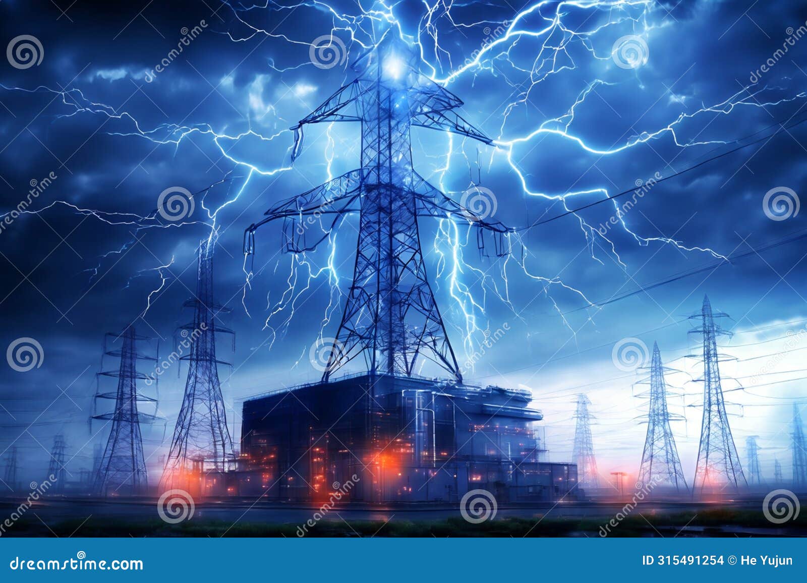 Electrifying Power Surge: Lightning Strikes Transformer Description ...