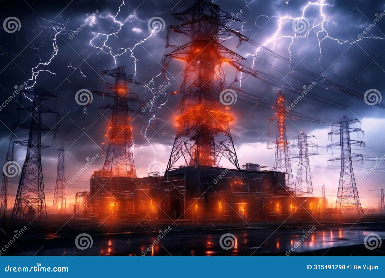 Electrifying Power Surge: Lightning Strikes Transformer Description ...