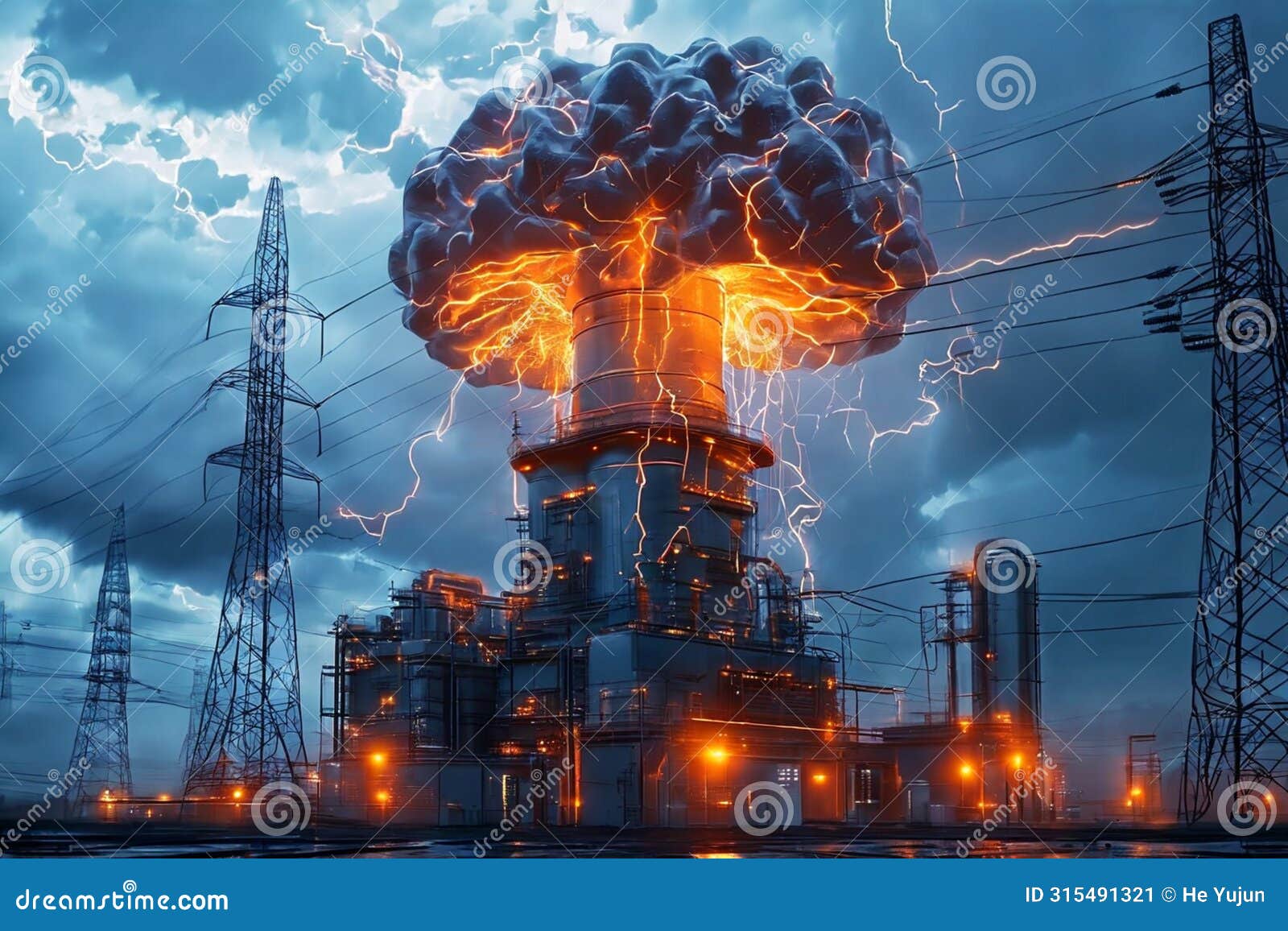 Electrifying Power Surge: Lightning Strikes Transformer Description ...