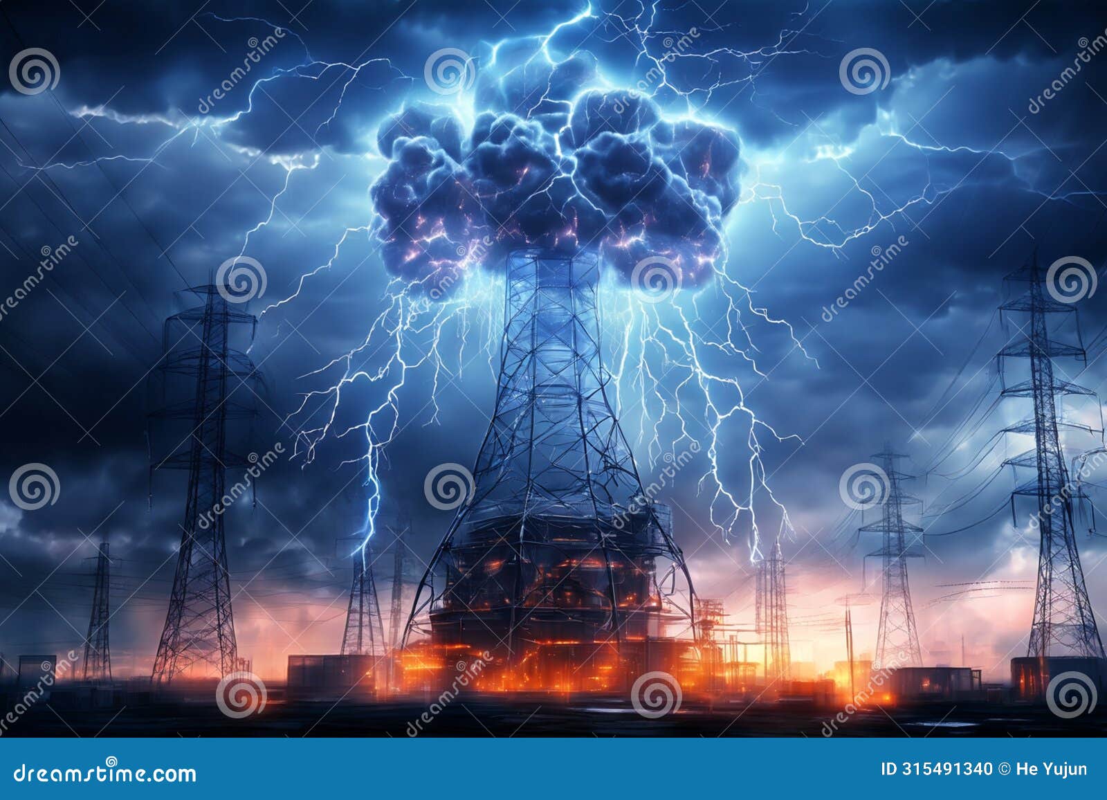 Electrifying Power Surge: Lightning Strikes Transformer Description ...