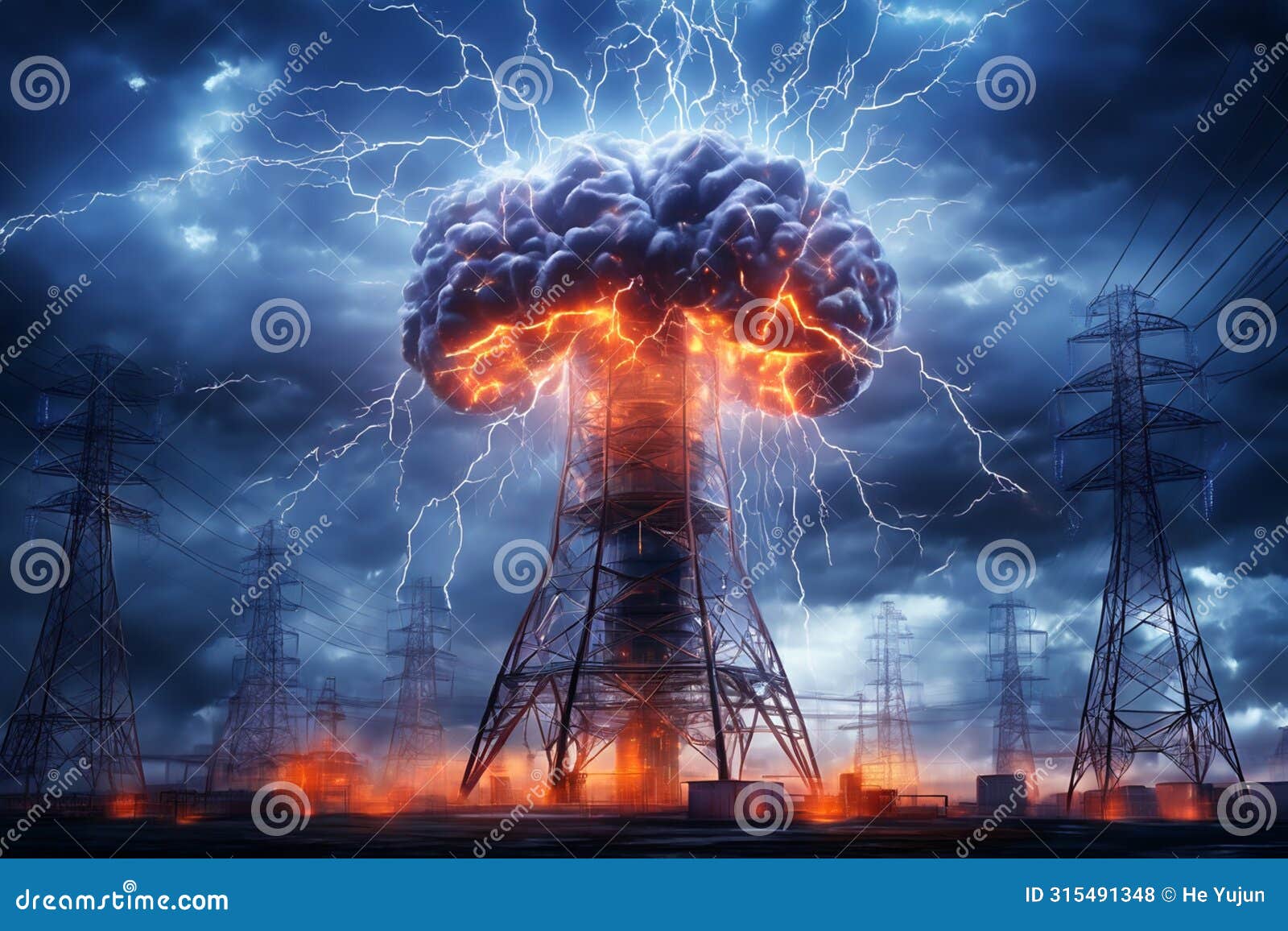 Electrifying Power Surge: Lightning Strikes Transformer Description ...