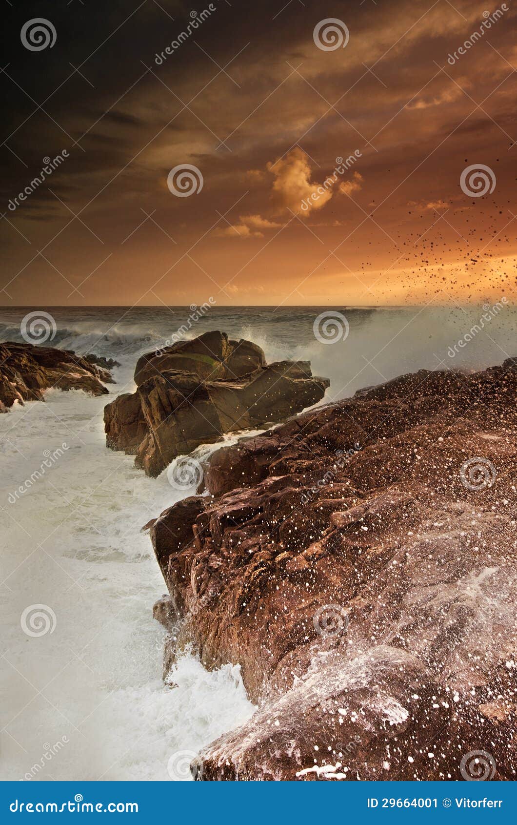 Dramatic Mood Beach Scene stock image. Image of scene - 29664001