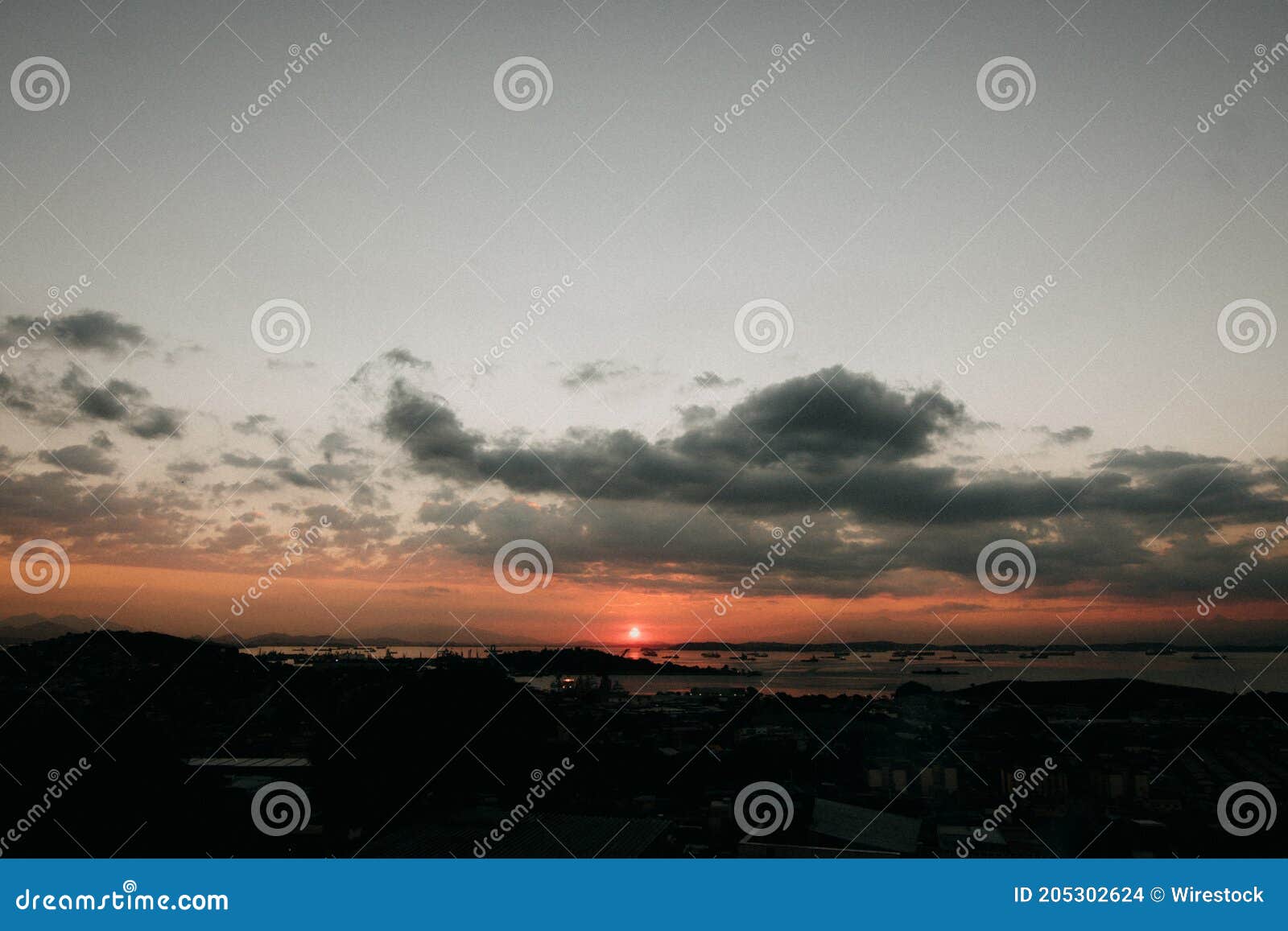 Dramatic and Moody Scenery of a Beautiful Sunset Stock Photo - Image of ...
