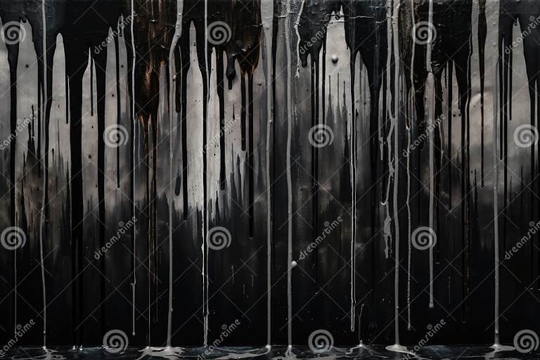 Dramatic and Moody Wallpaper Featuring Paint Drips in Shades of Black ...