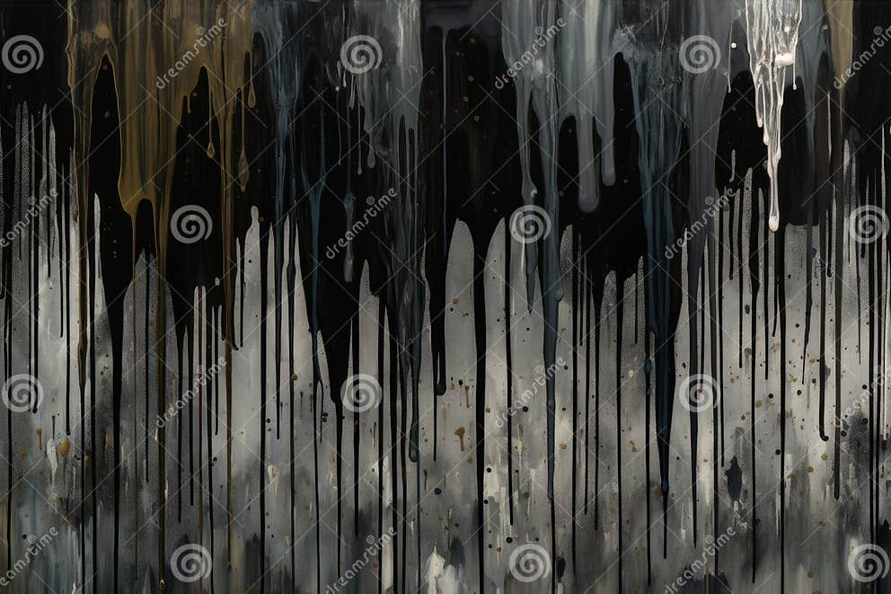 Dramatic and Moody Wallpaper Featuring Paint Drips in Shades of Black ...