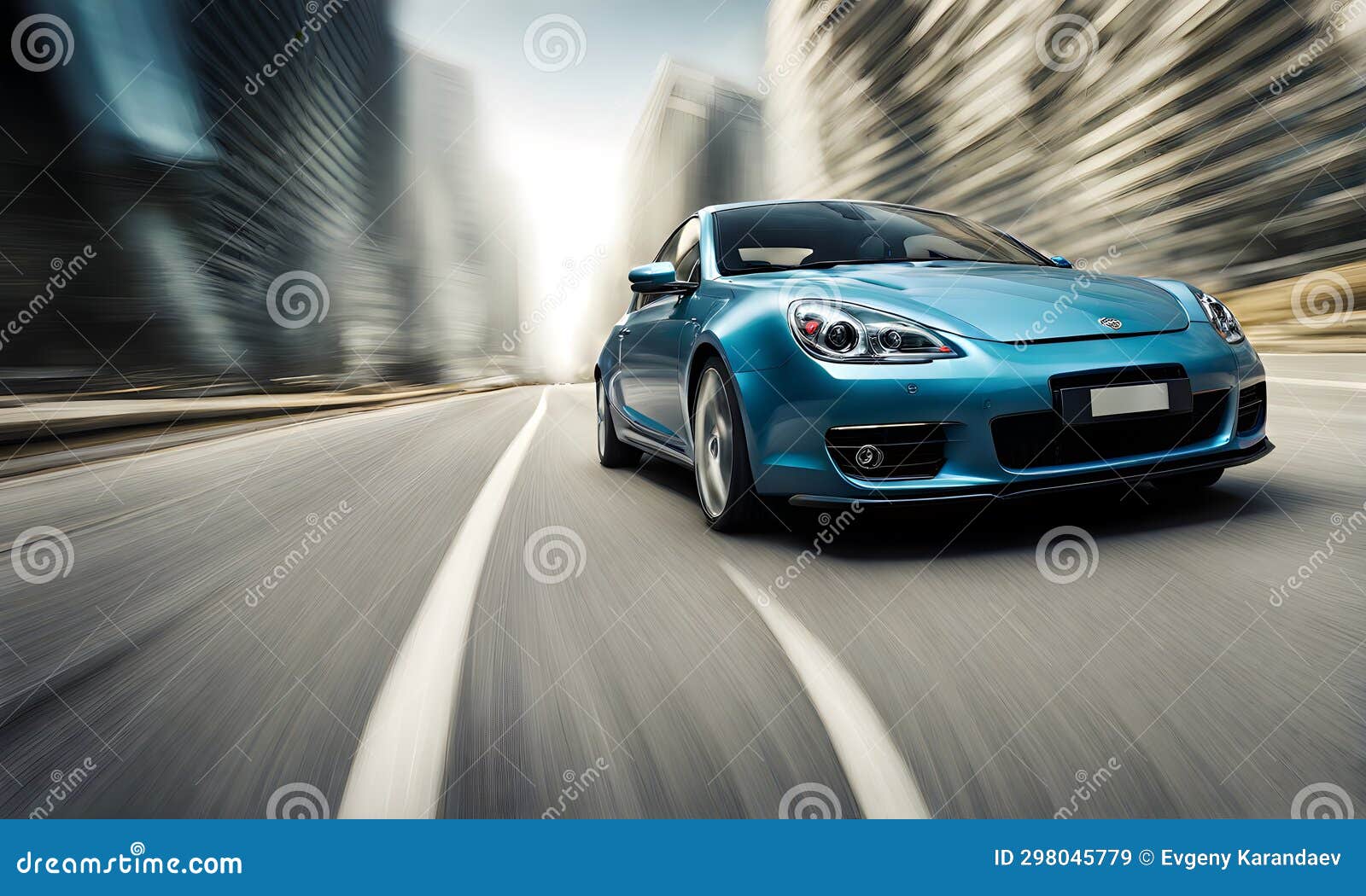 Dramatic Motion Blur of a Car on the Road Stock Illustration ...