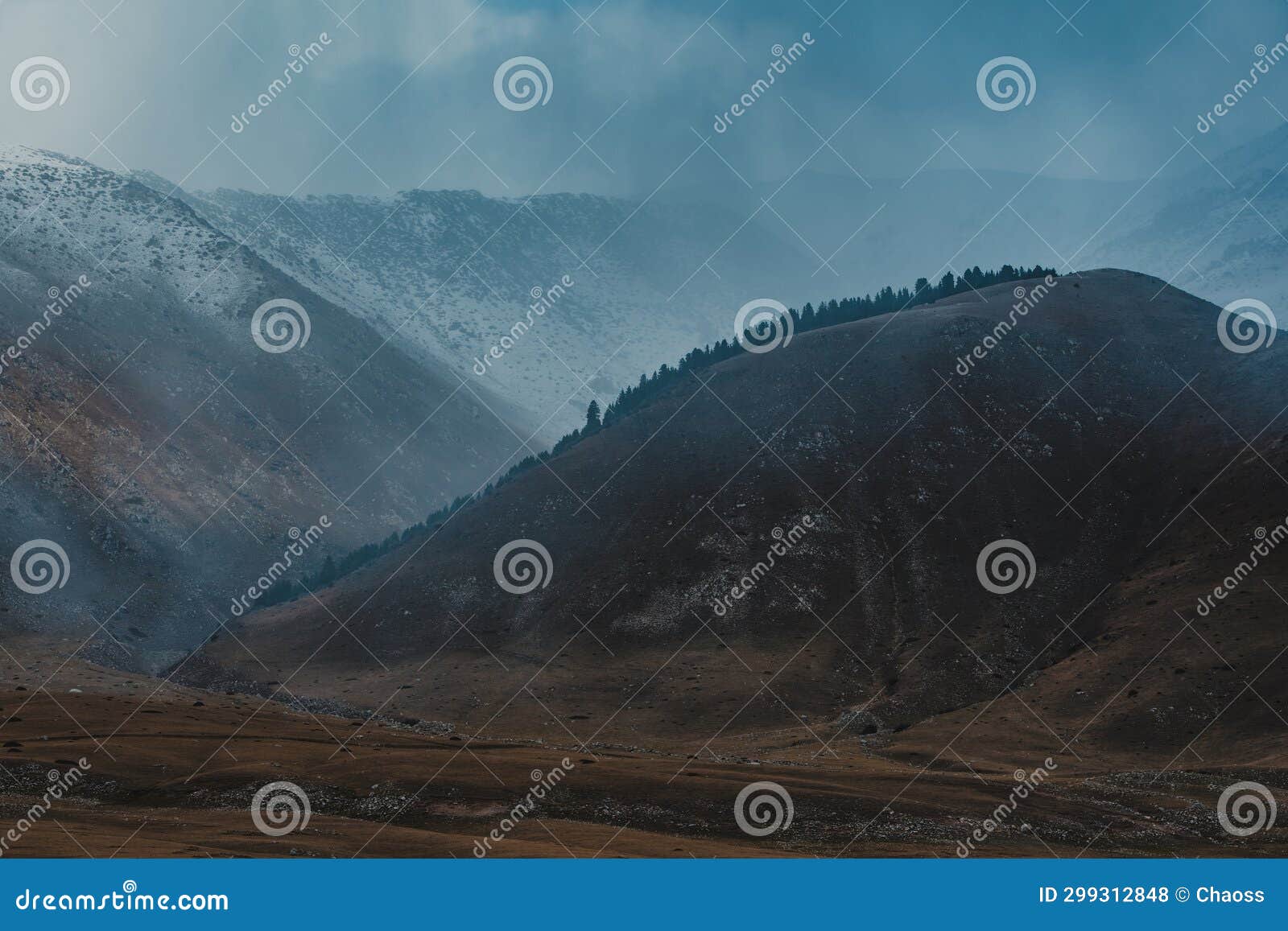 Dramatic Mountain Landscape in Overcast Weather Stock Photo - Image of ...