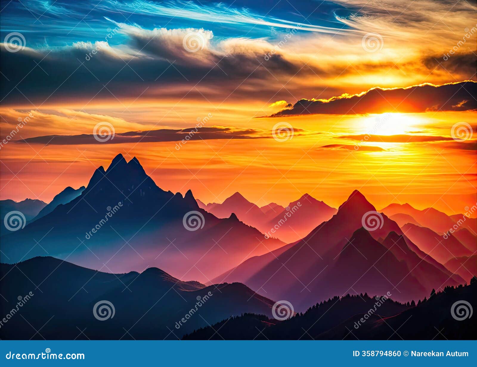 Dramatic Mountain Silhouettes Captivating PPT Backgrounds for Impactful ...