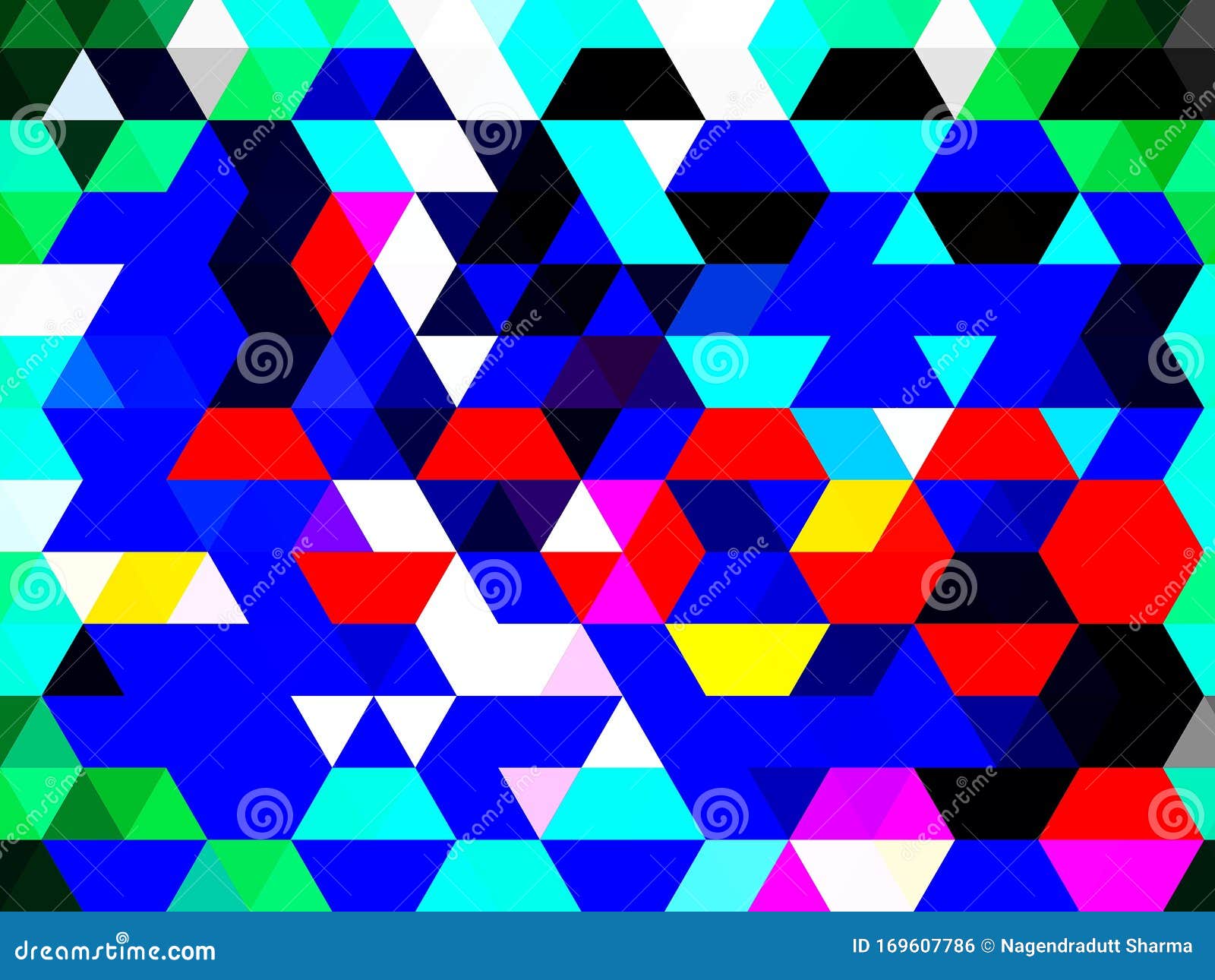 A Dramatic Multi-colored Geometric Pattern of Triangles, Squares and ...