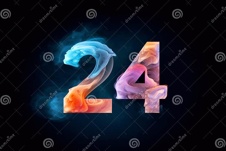 Dramatic or Mysterious Visual Representation of the Number 24. Number ...