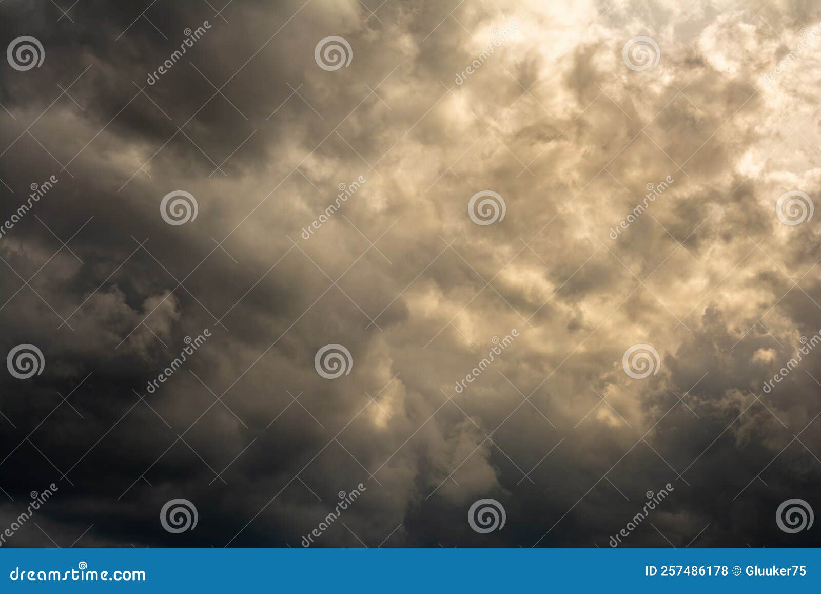 Dramatic Mystical Sky with Dense Clouds and Back Sunlight. Artistic ...