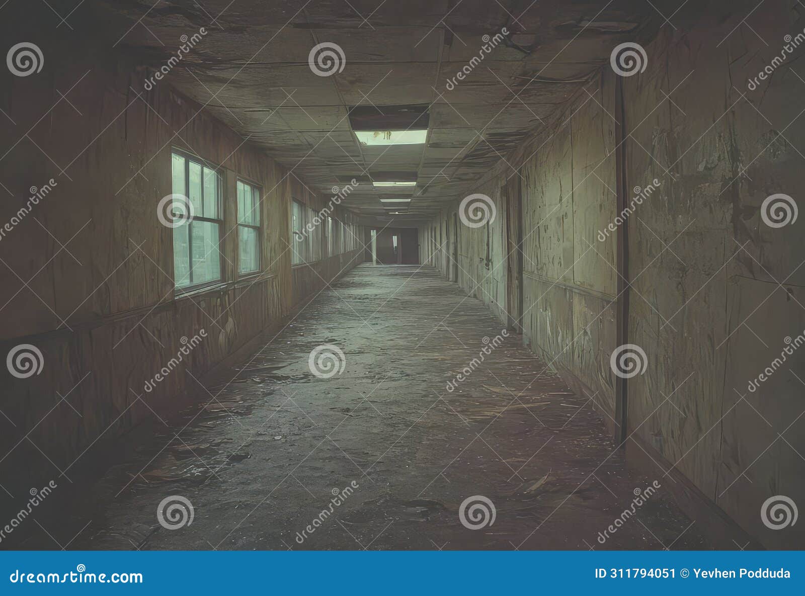 Dramatic Neon-Lit Office Room Interior Stock Illustration ...