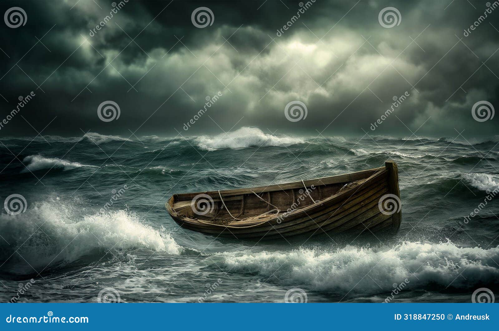 Stormy Ocean Dark Menacing Waves Rise And Fall Dramatically Thei Stock ...
