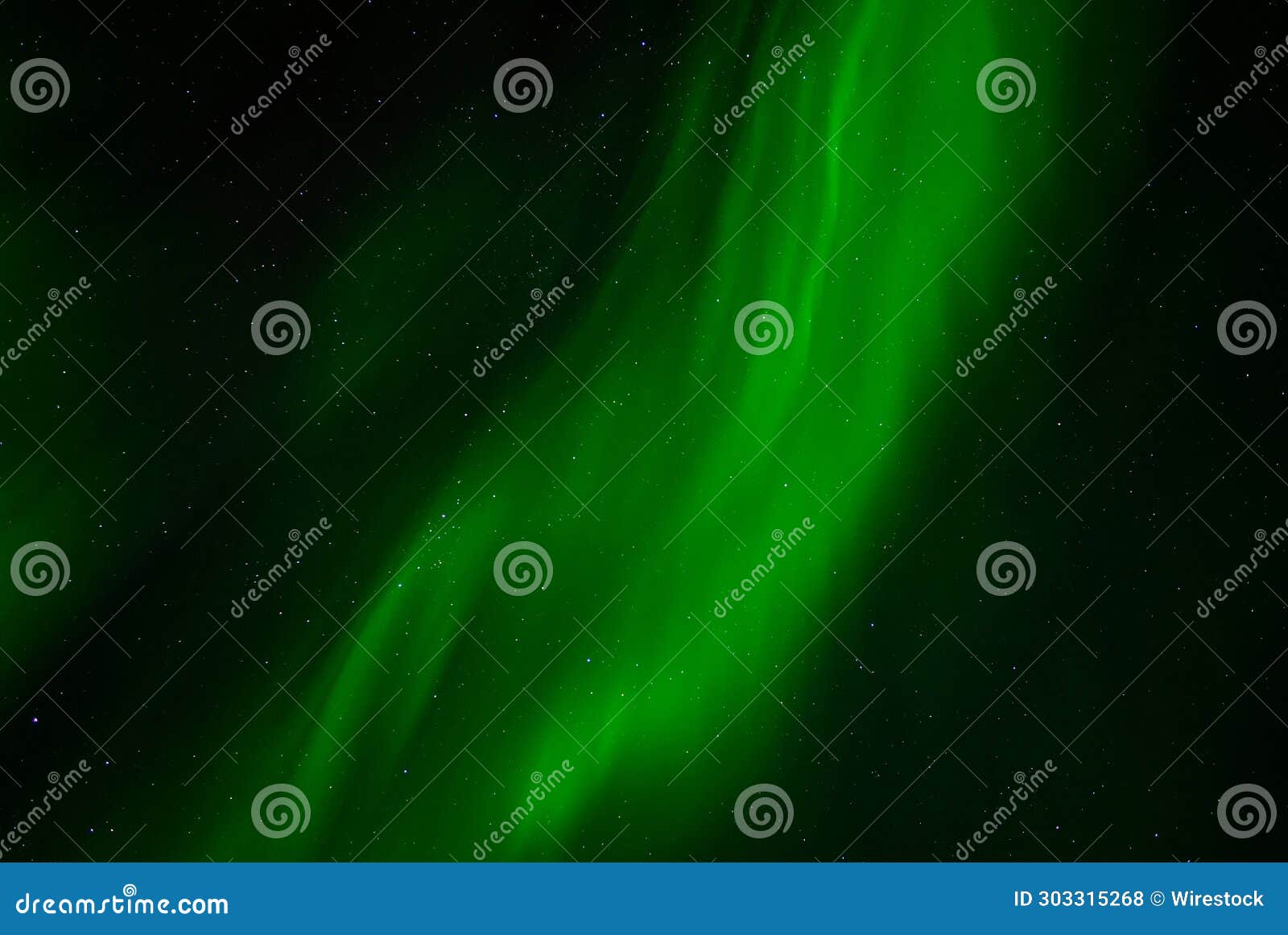 Dramatic Night Sky Featuring Deep Emerald Green Northern Lights in ...