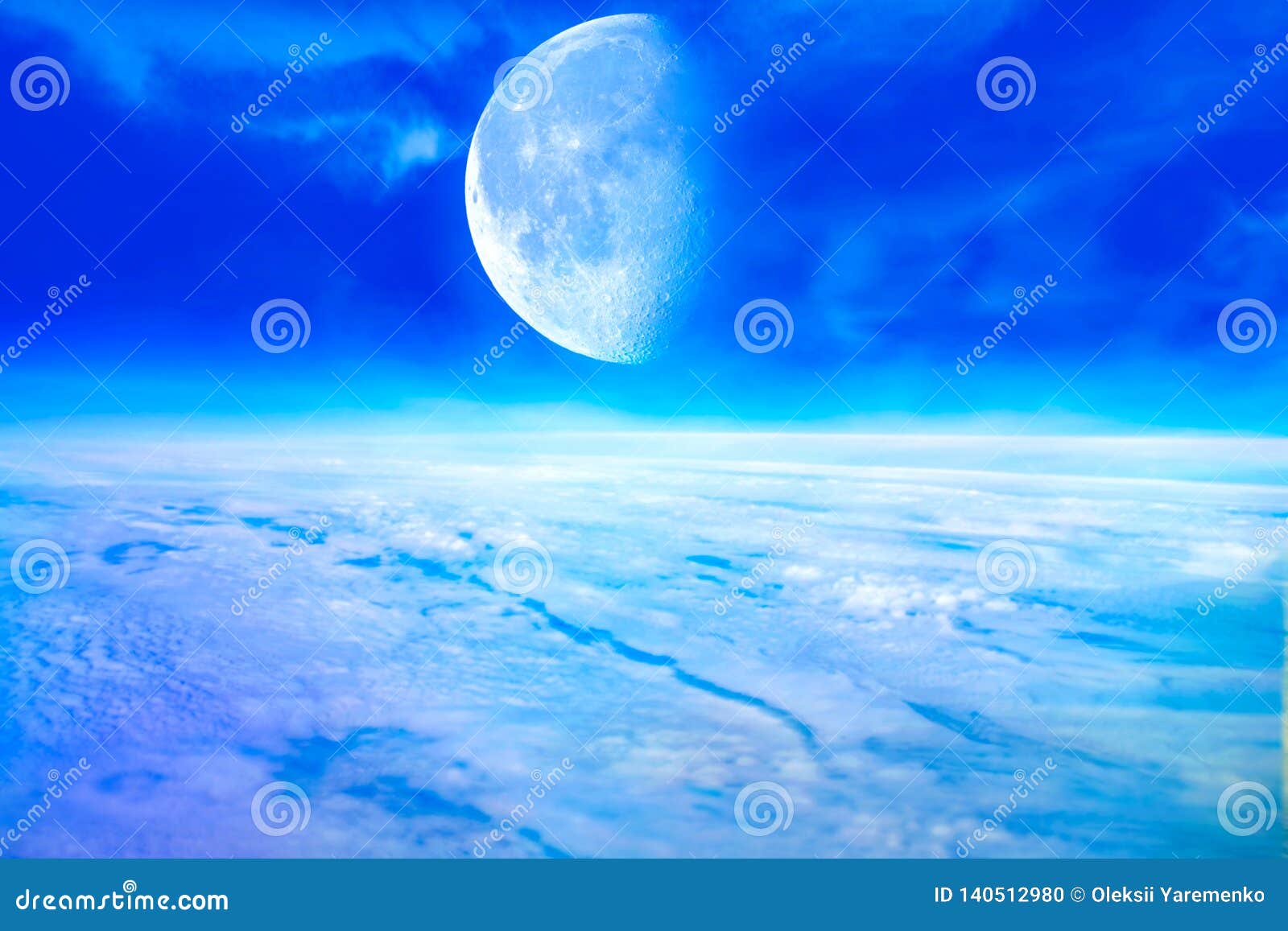 Dramatic Nighttime Clouds and Sky with Large Full Moon Stock ...