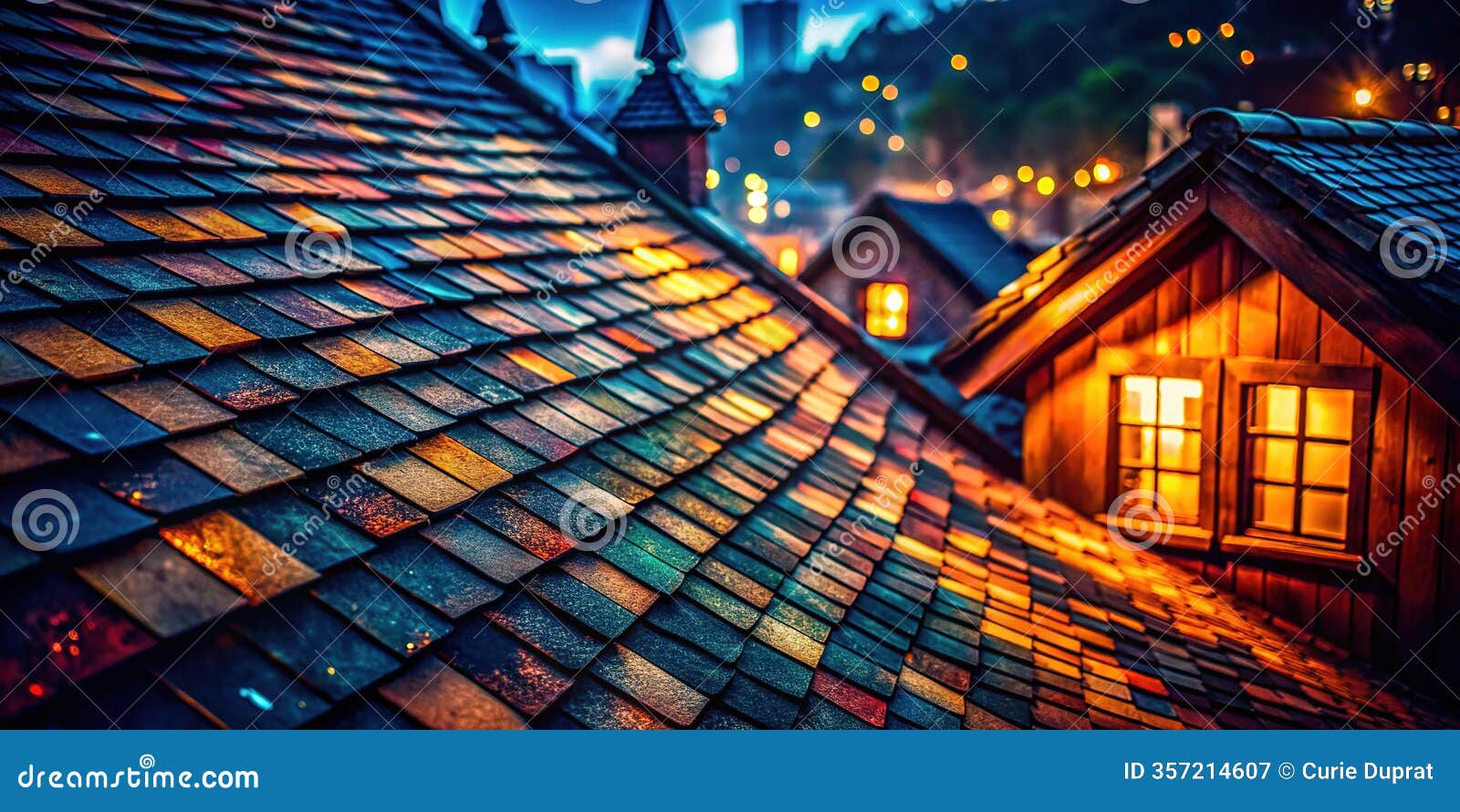 Dramatic Nighttime Rooftop Textures a Collection of Urban Architectural ...