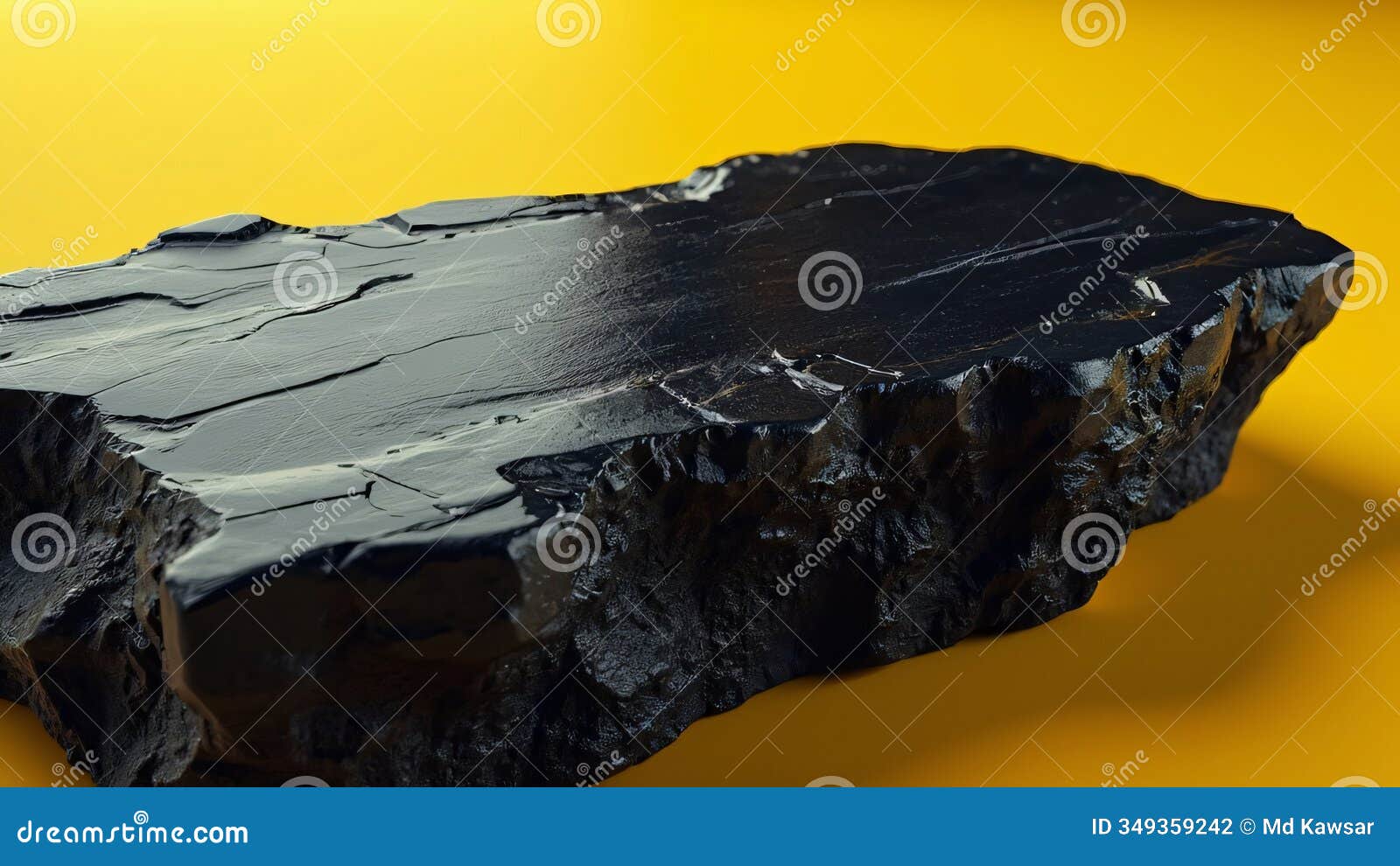 Dramatic Obsidian Rock Texture, Yellow Background, High Quality Image ...